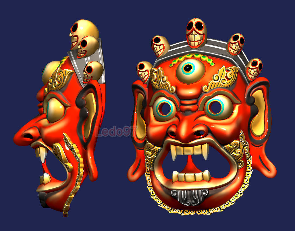 Mask Tibetan 3D model 3D printable | CGTrader