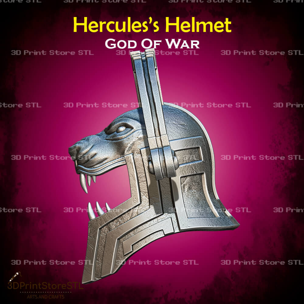 Hercules Helmet Cosplay God of War - STL File 3D model 3D printable ...