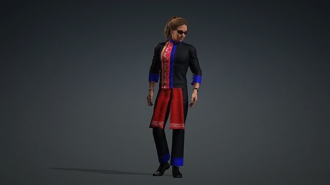 Boy full suit hmong fashions 3D model | CGTrader