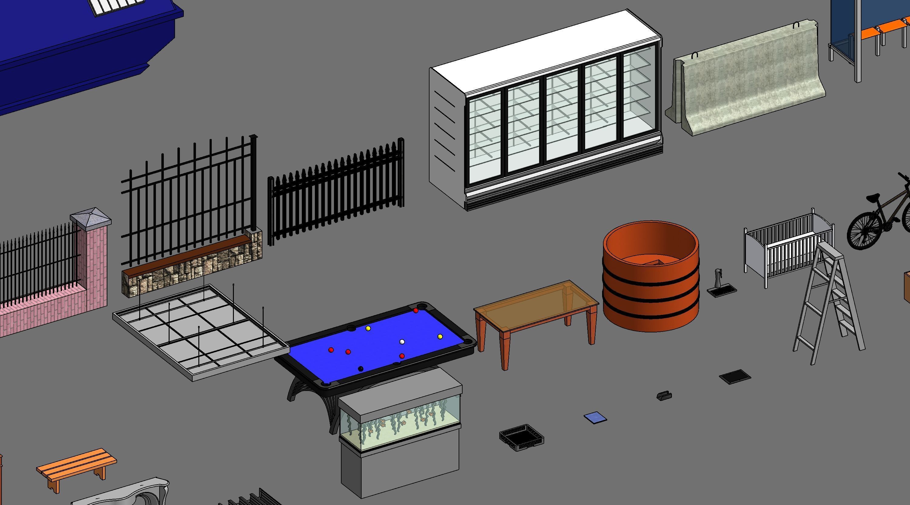 Outdoor Furniture Revit Family Parameter 3D model | CGTrader