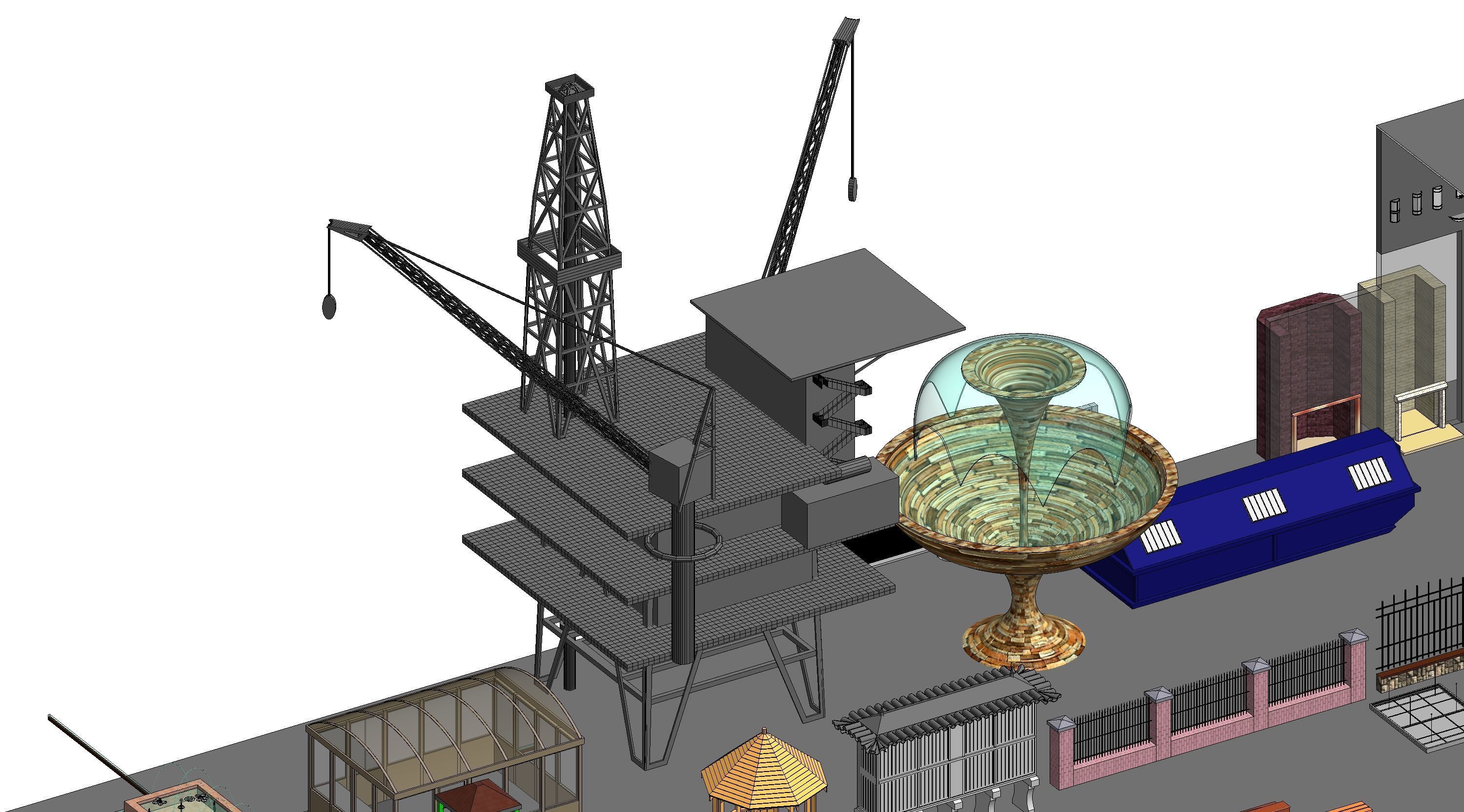 Outdoor Furniture Revit Family Parameter 3D model | CGTrader