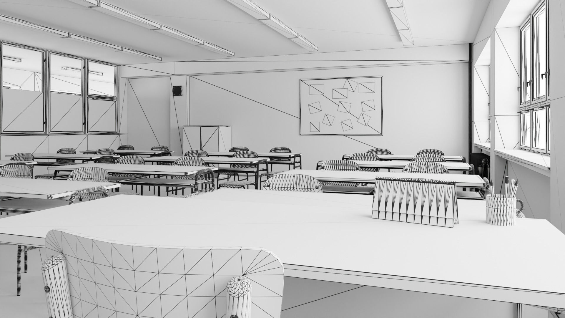 Soviet era classroom 3D model | CGTrader