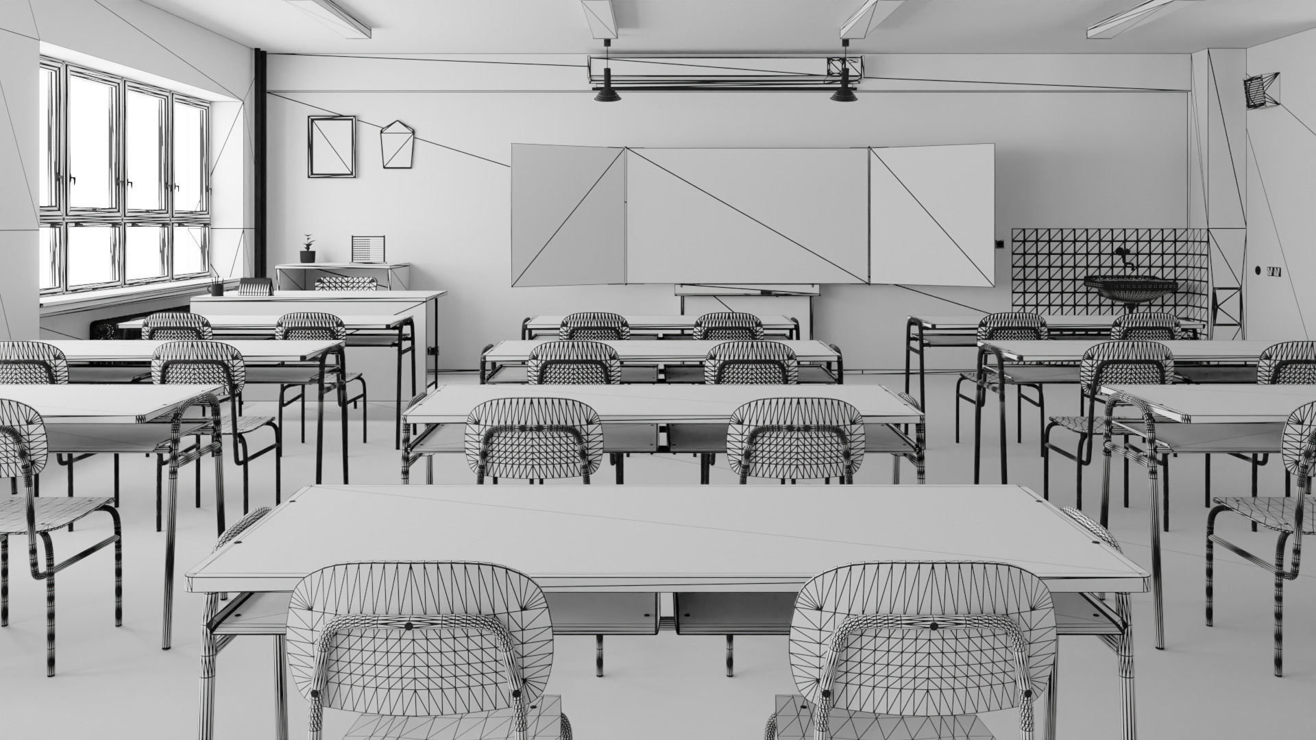 Soviet era classroom 3D model | CGTrader