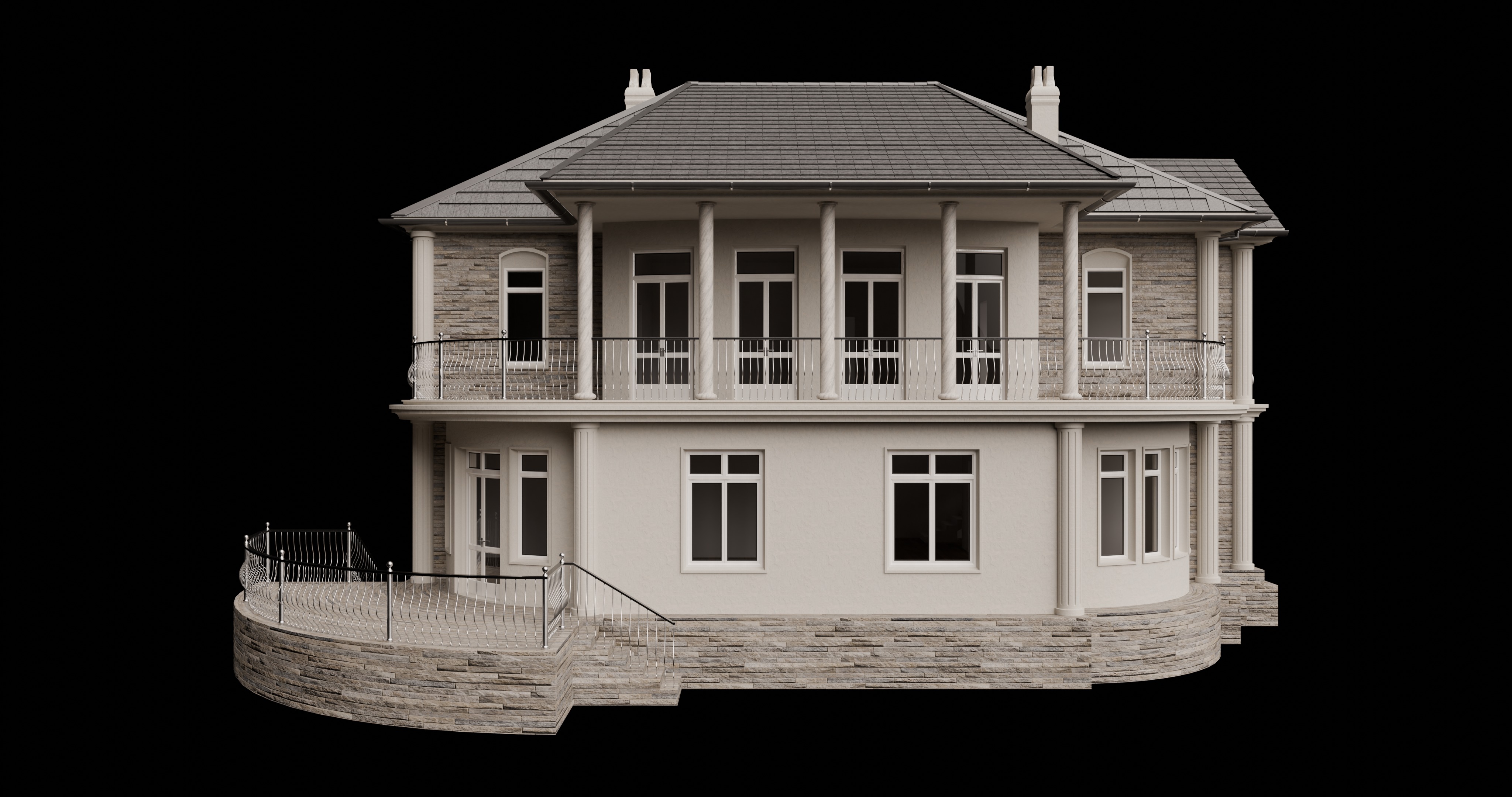 Classic Manor House free 3D model | CGTrader