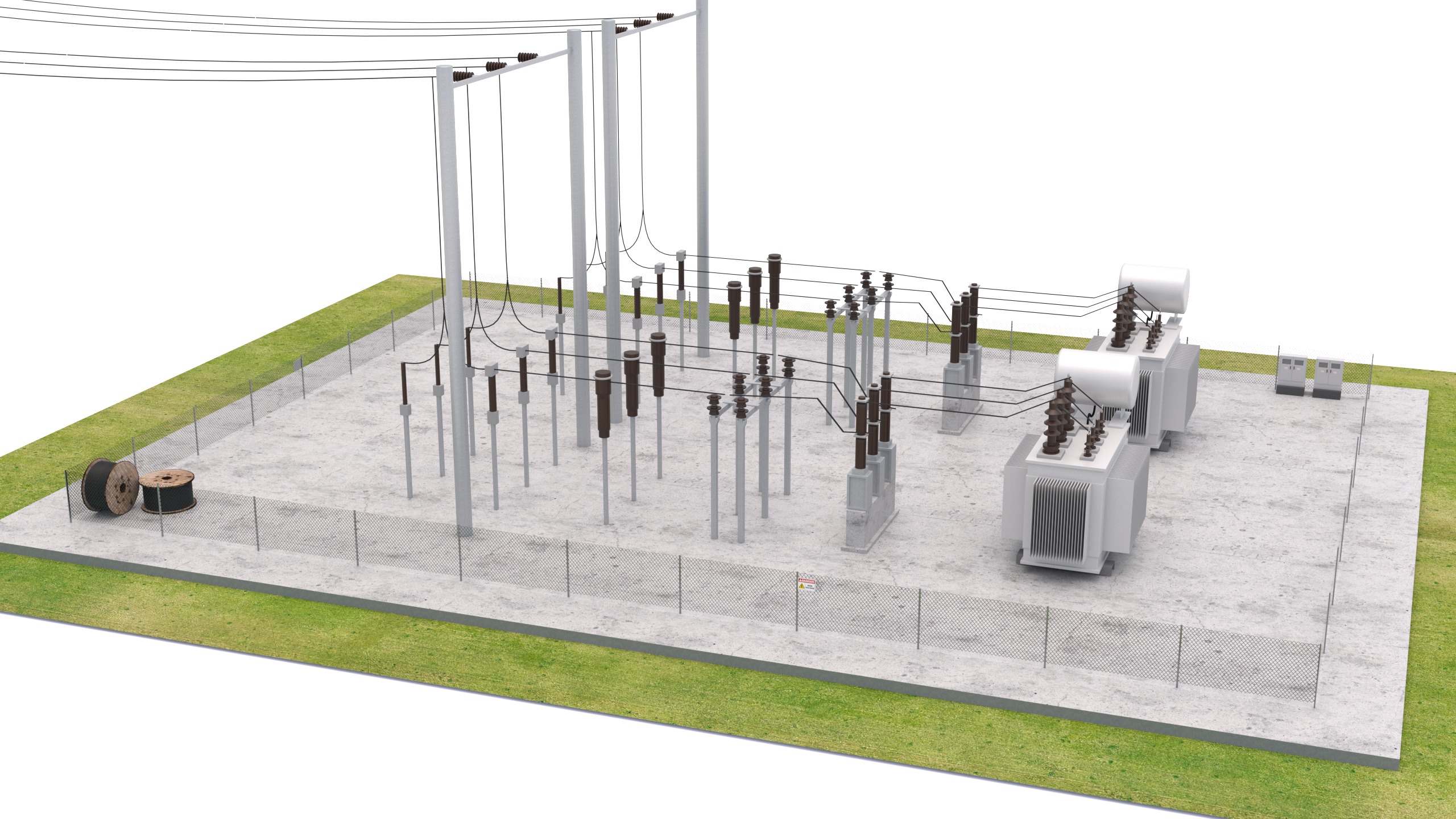 Electrical Substation v2 3D model | CGTrader