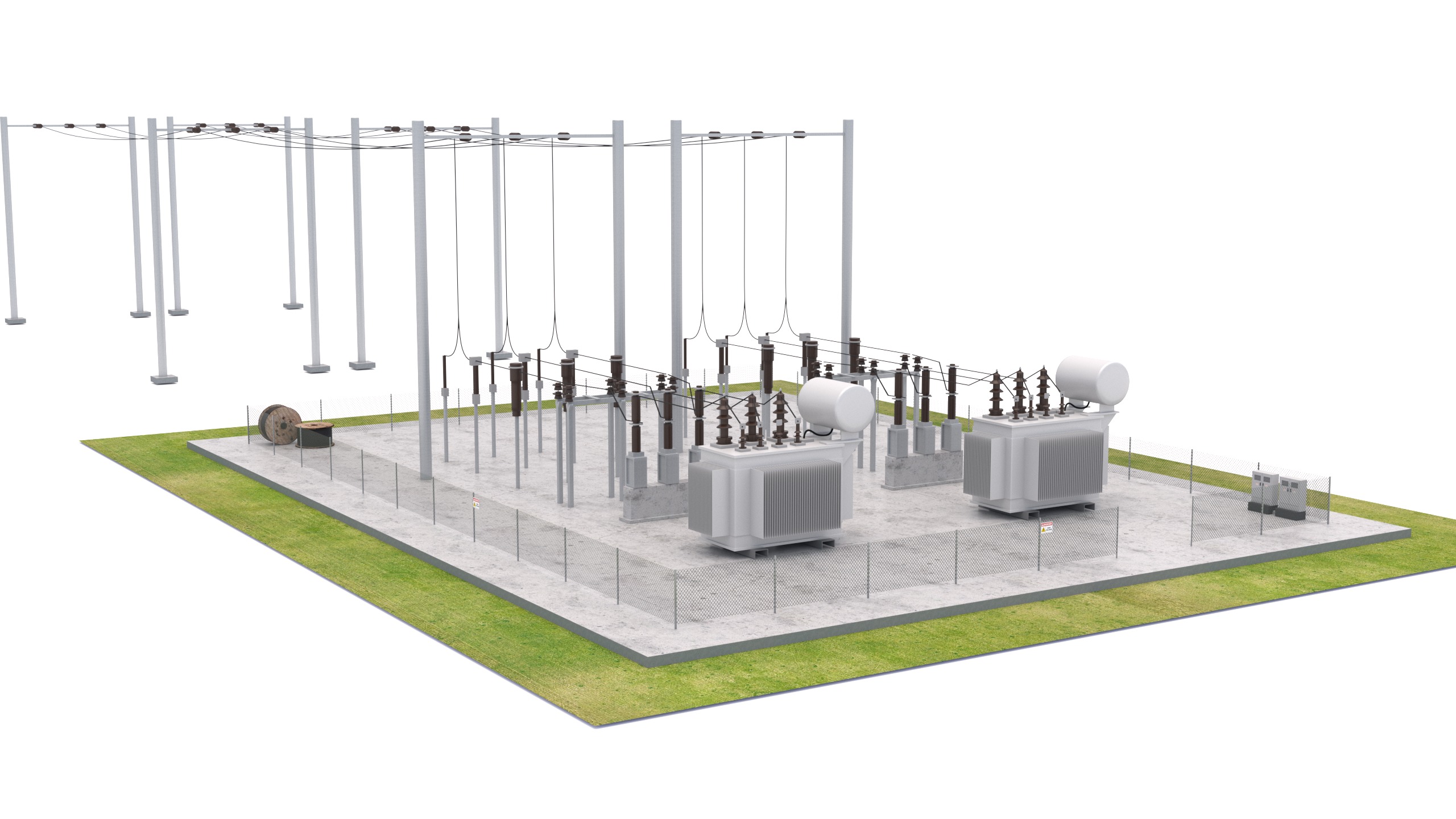 Electrical Substation v2 3D model | CGTrader