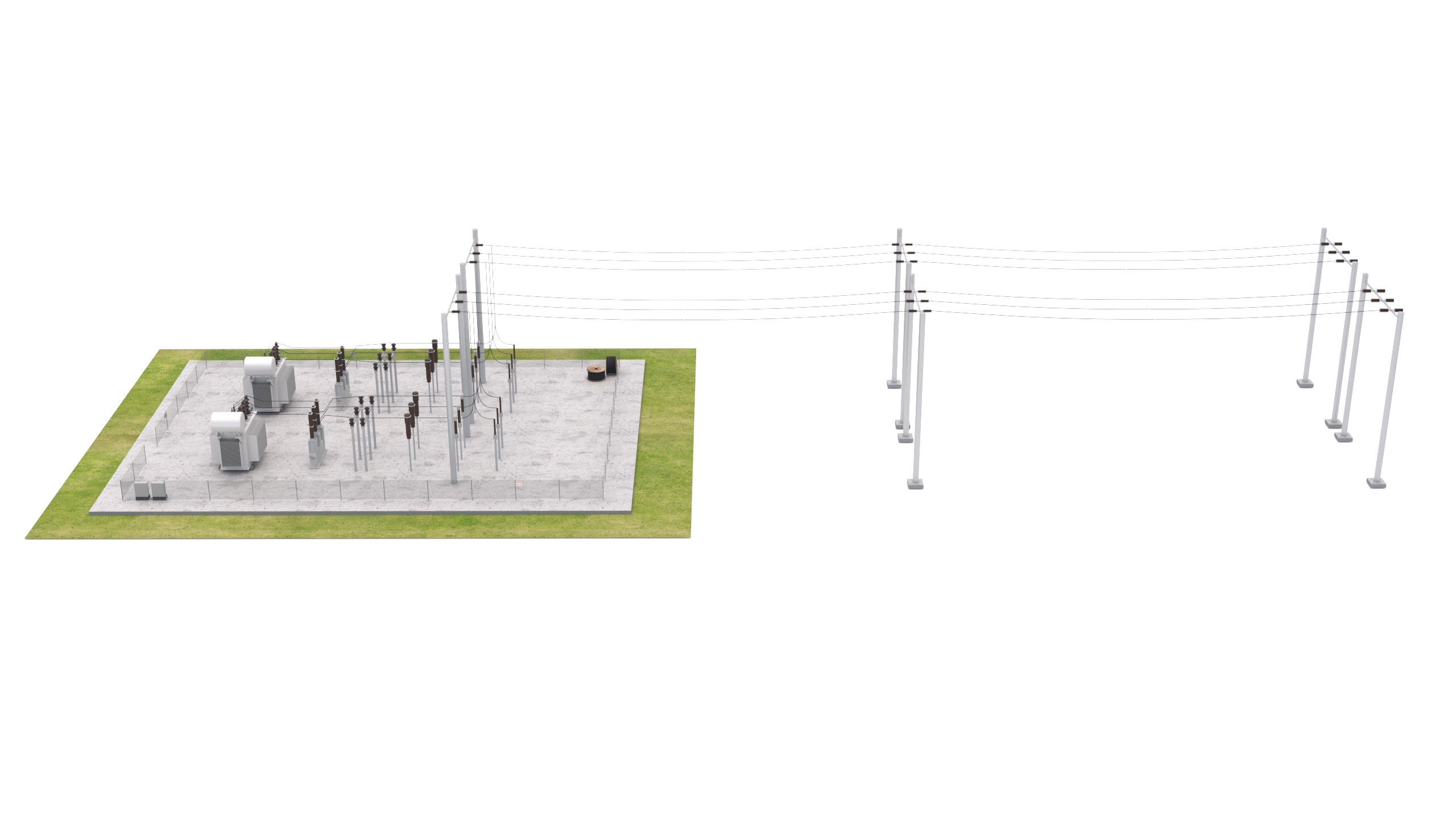 Electrical Substation v2 3D model | CGTrader