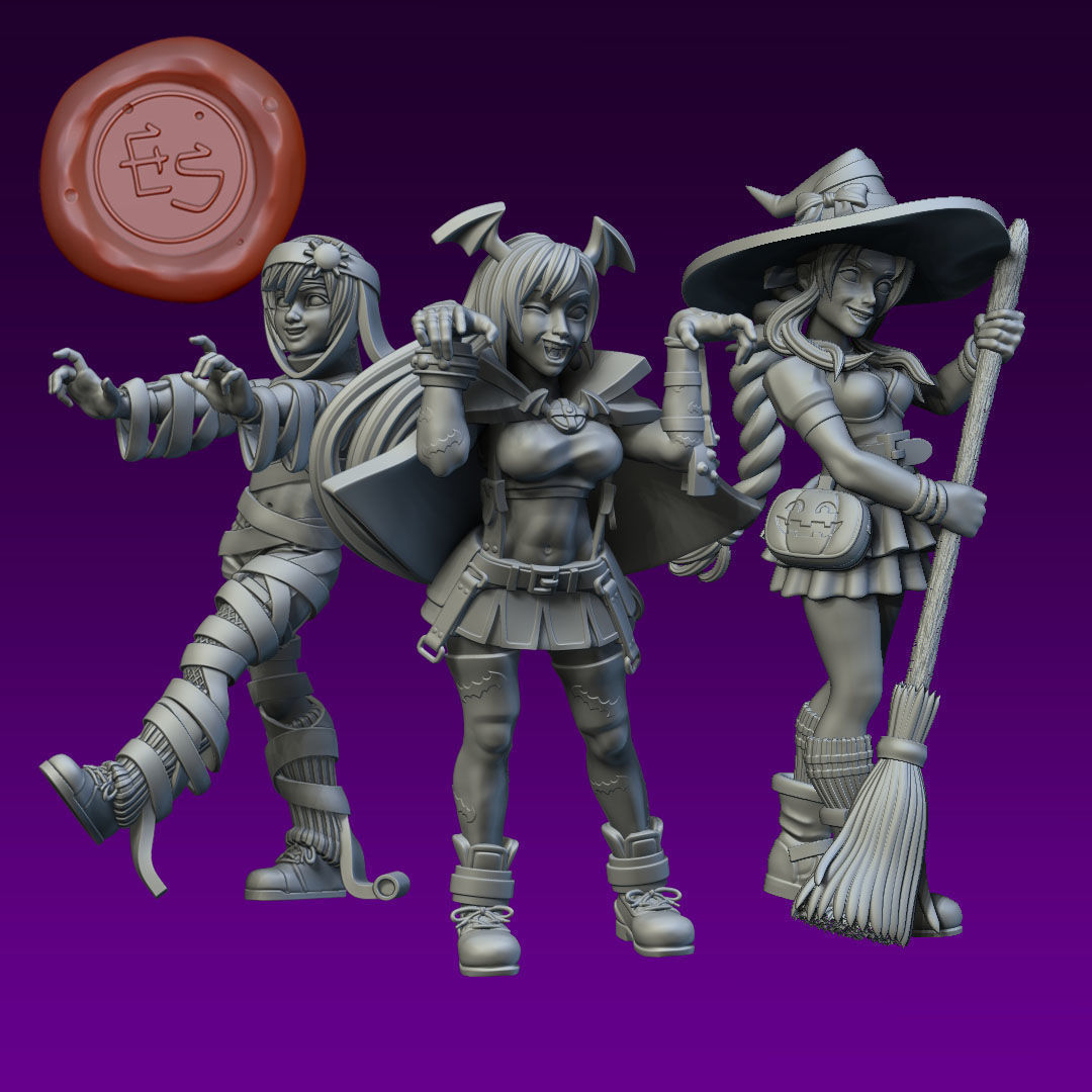 FFVII Halloween Costume Party - FFVII - 32mm Scaled Miniatures free 3D ...