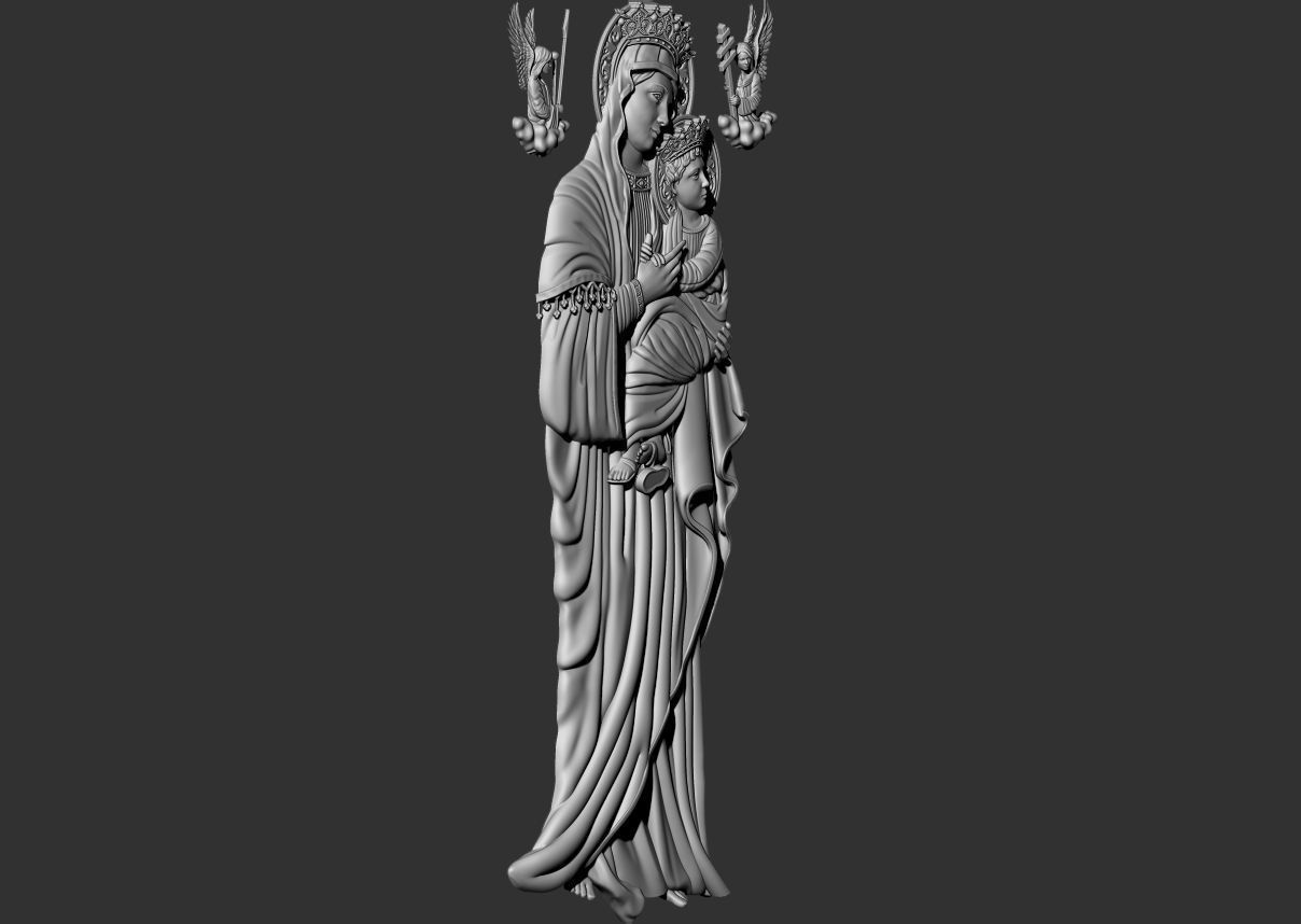 Virgin Mary and Baby Jesus 3D Relief printable model cnc 3D model 3D ...