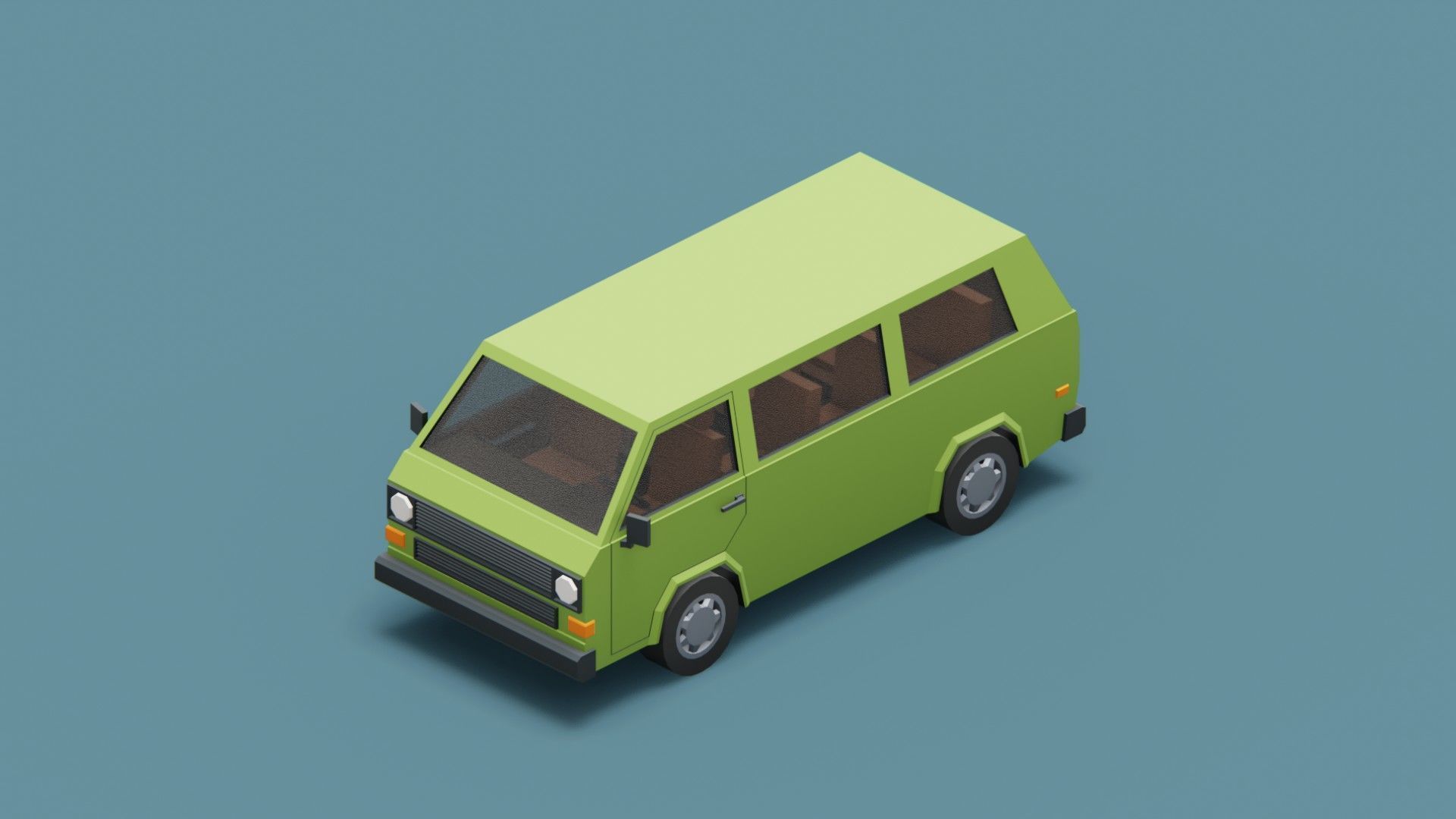 3D model Stylized Cartoon Europe Van Game Asset VR / AR / low-poly ...