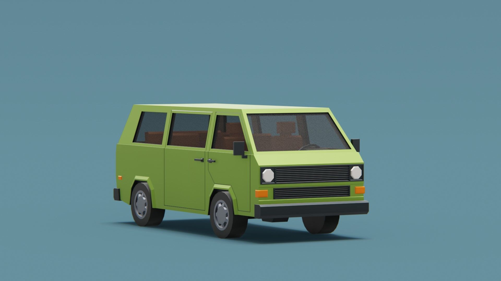 3D model Stylized Cartoon Europe Van Game Asset VR / AR / low-poly ...