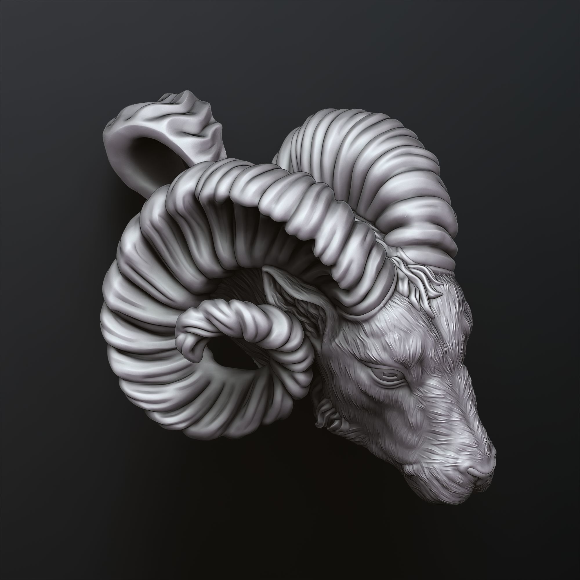 Aries Head Pendant 3D model 3D printable | CGTrader