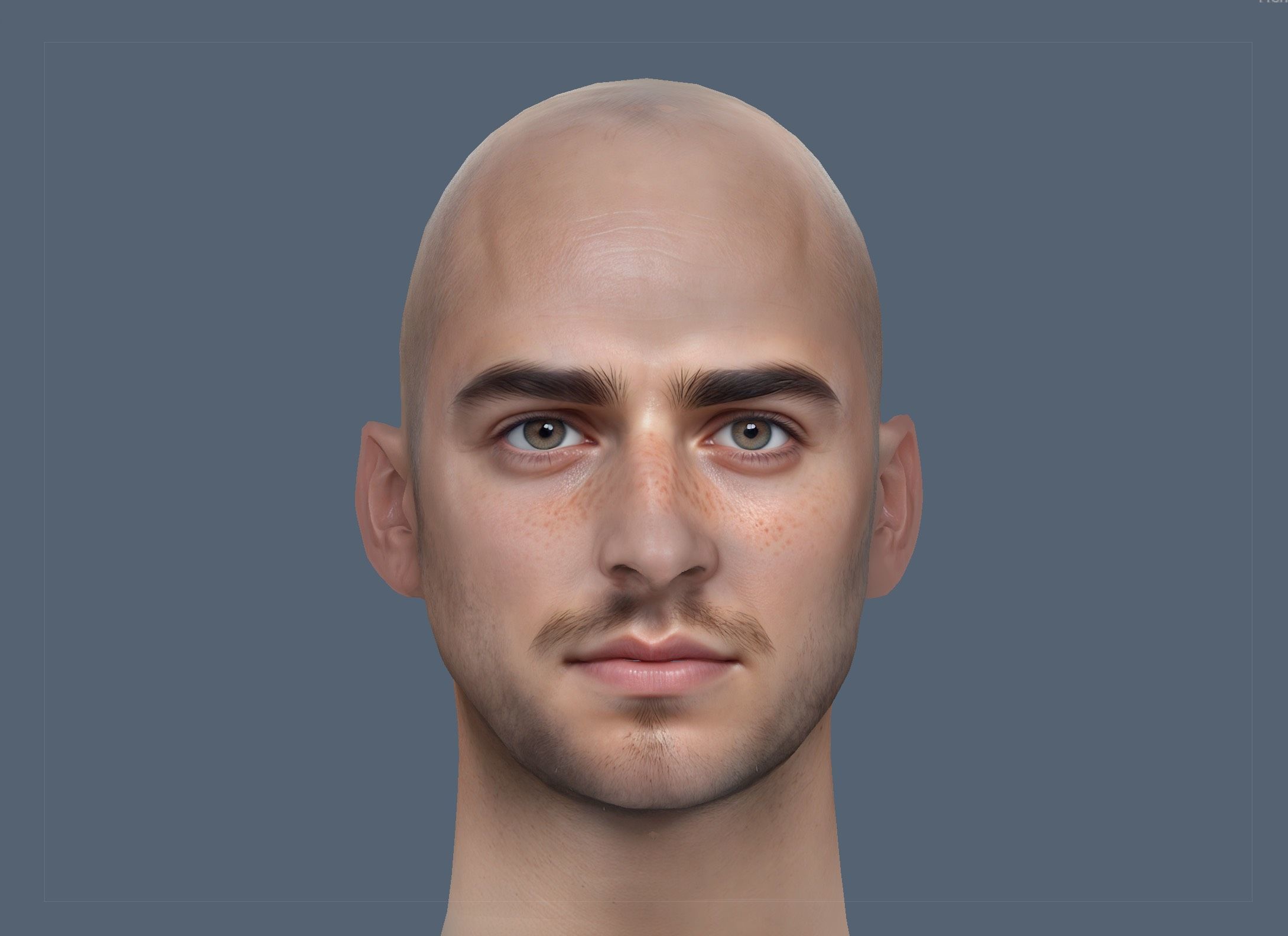 Male head Realistic Perfect Head free VR / AR / low-poly 3D model ...