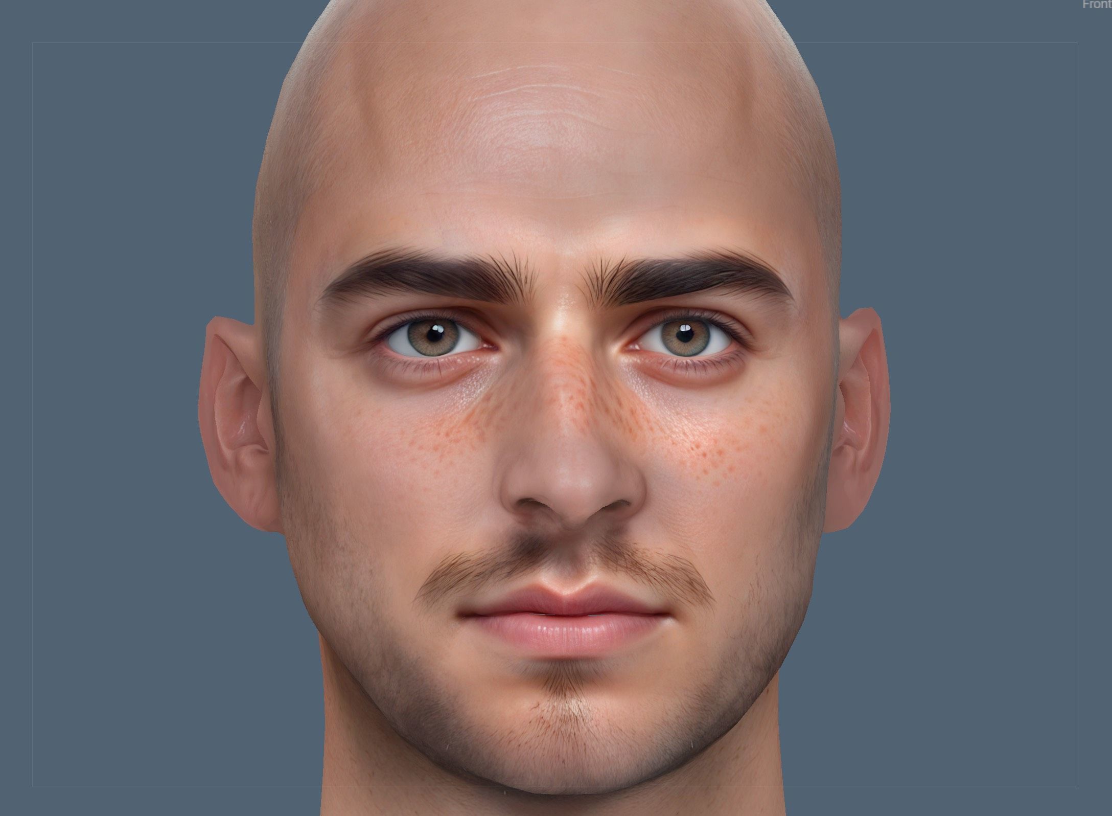 Male head Realistic Perfect Head free VR / AR / low-poly 3D model ...