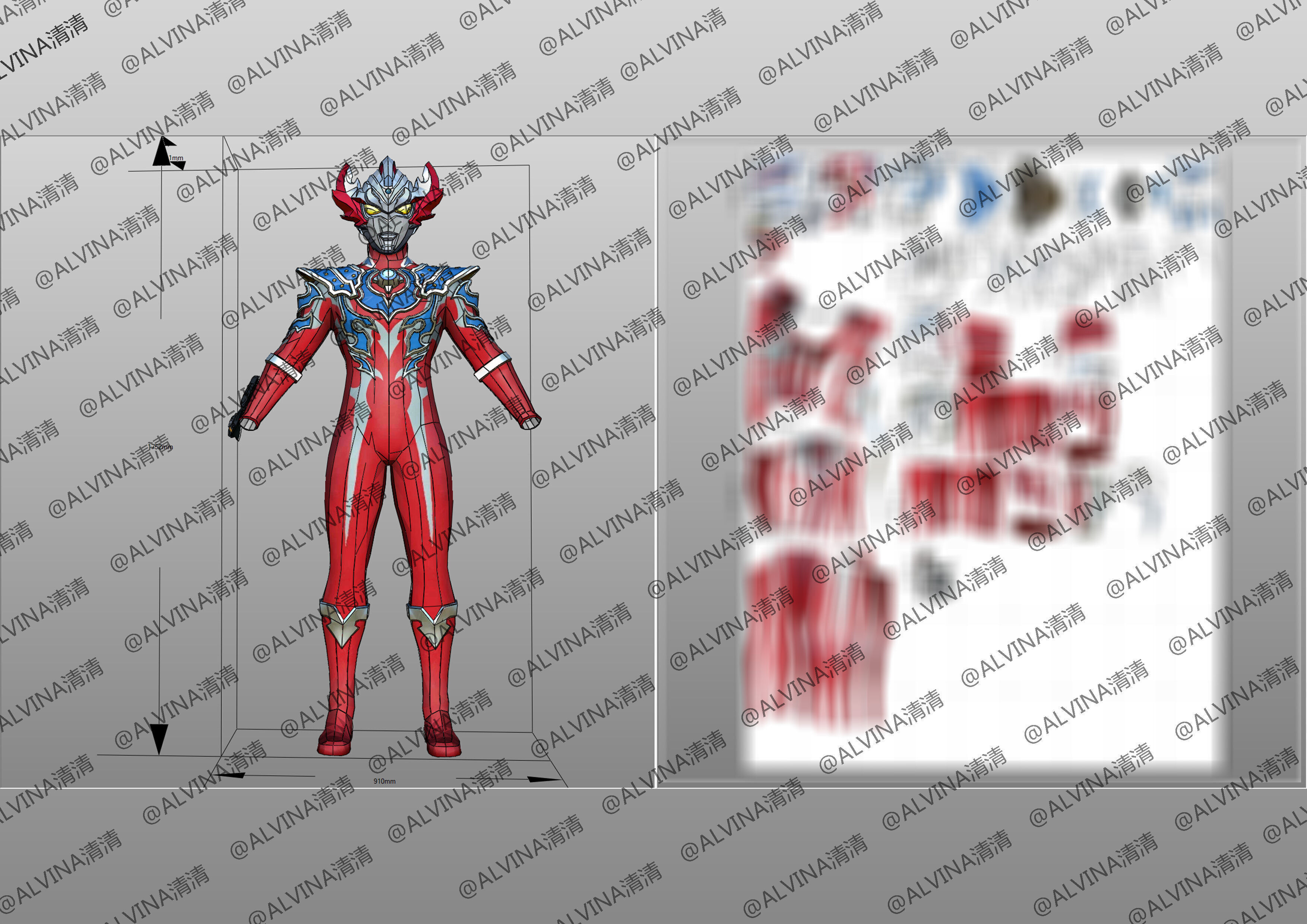 3D model Ultraman Taiga Tri-Strium Armor - DIY Cosplay Pepakura Foam VR ...