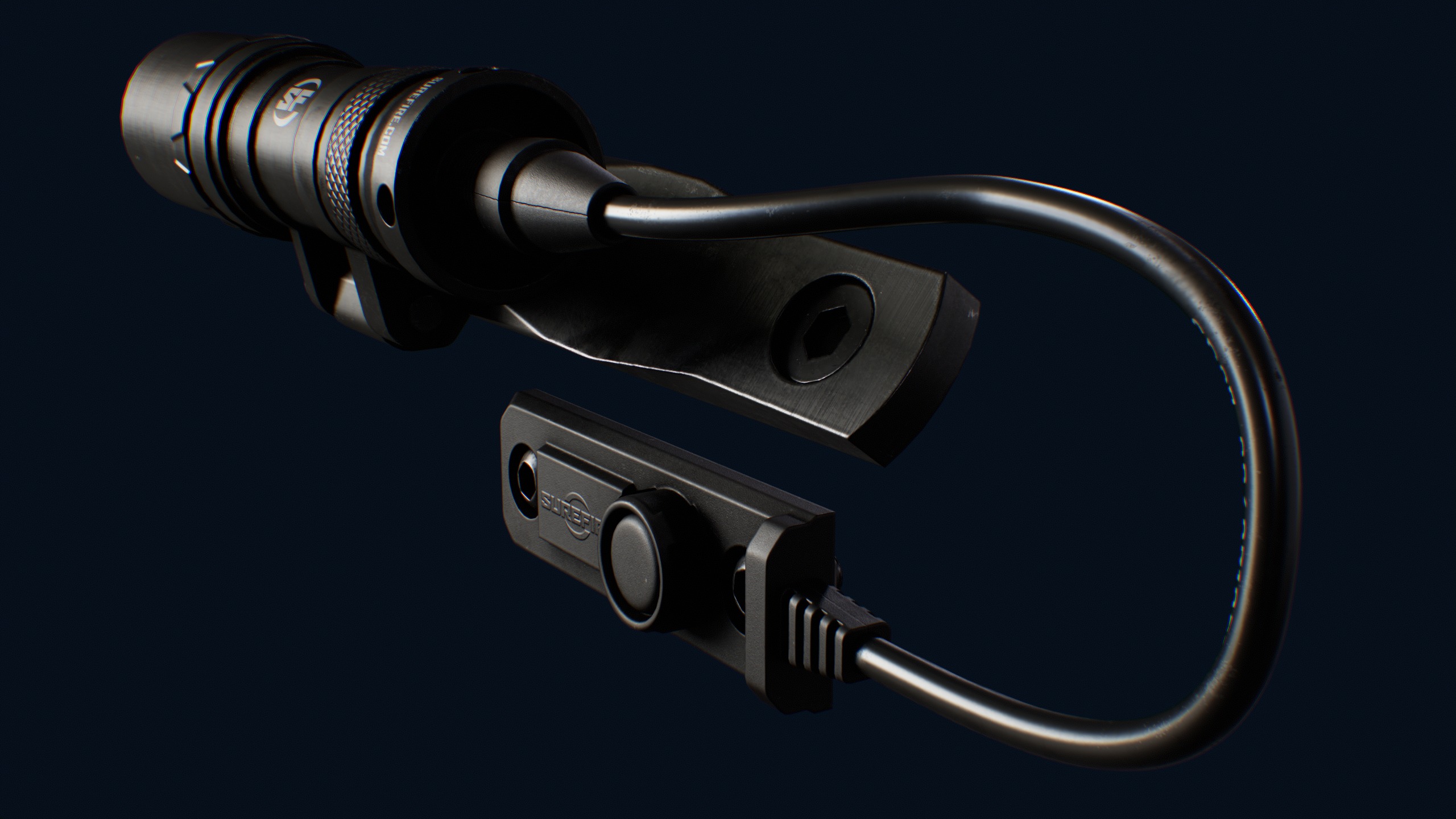 3D model SureFire Flashlight Weapon Attachment VR / AR / low-poly ...