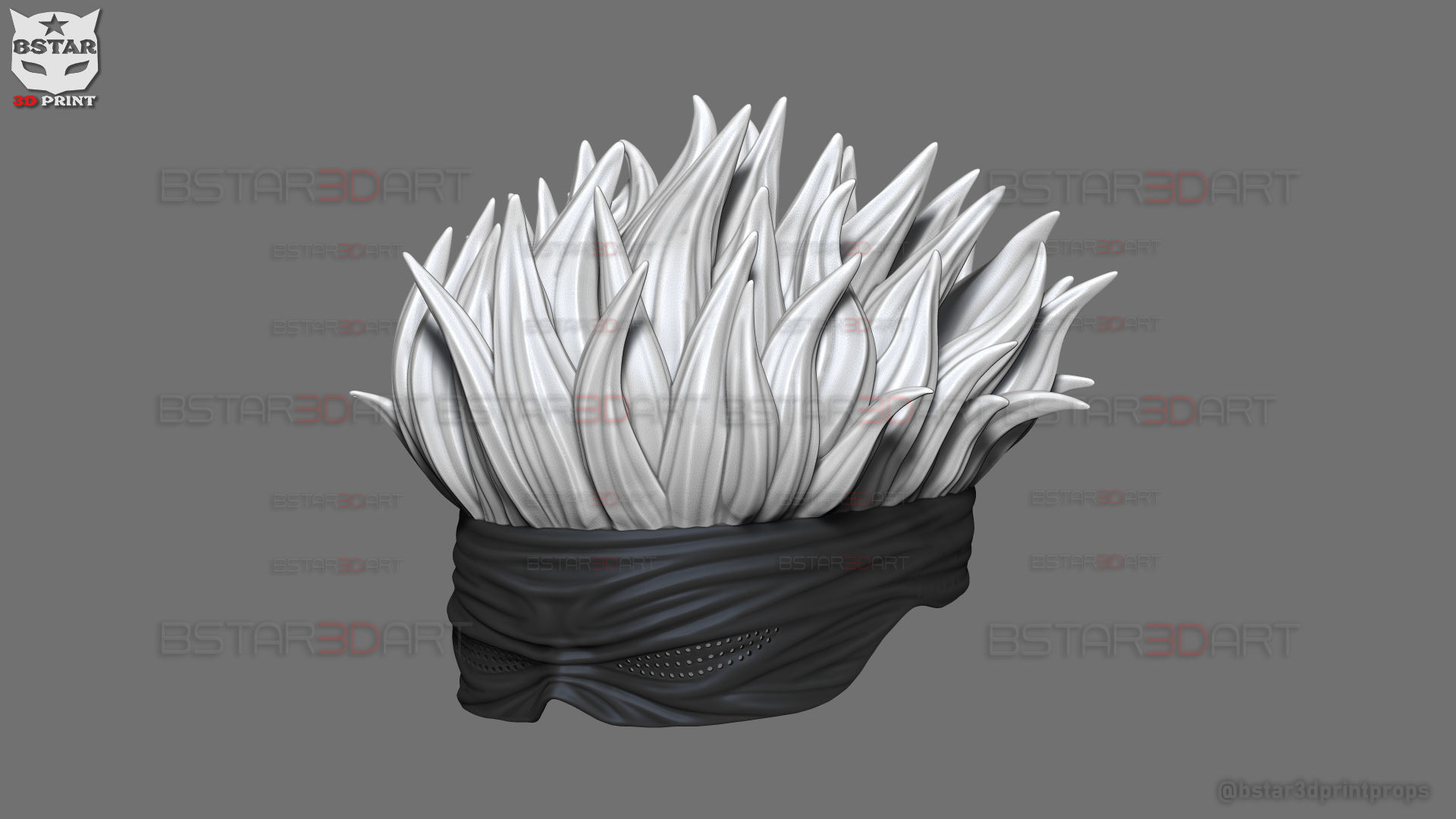 Gojo Saturo Eye Mask With Hair - jujutsu Kaisen Cosplay 3D model 3D ...