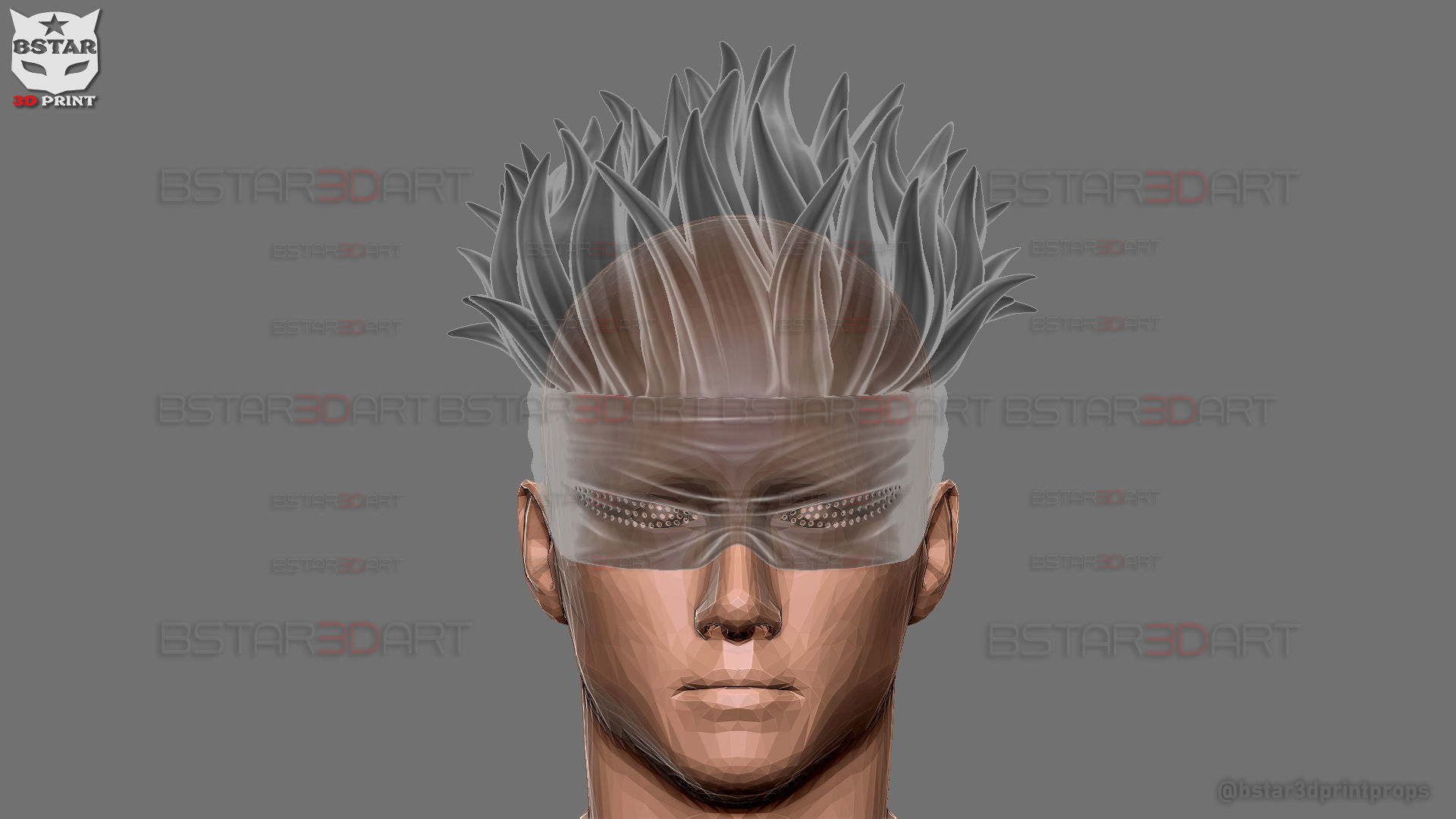 Gojo Saturo Eye Mask With Hair - jujutsu Kaisen Cosplay 3D model 3D ...