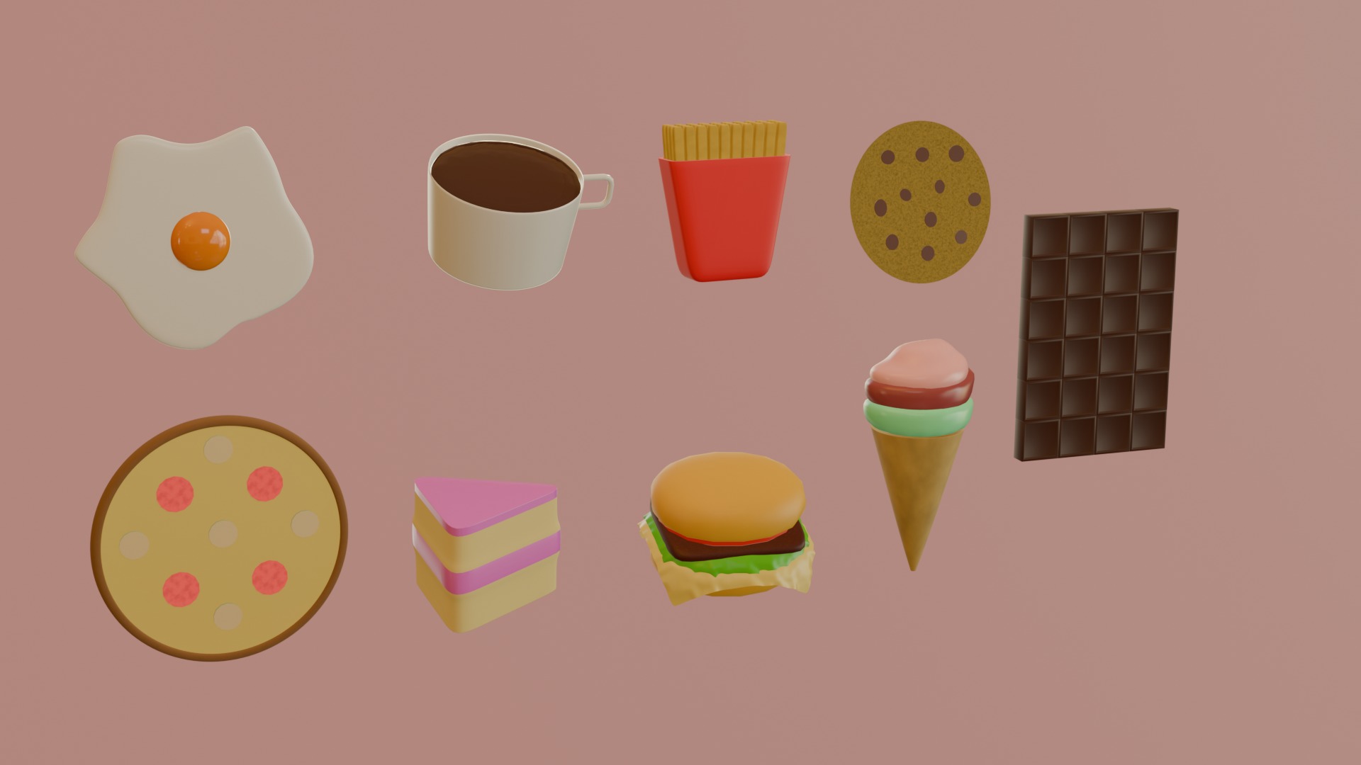 Free 3D Food Icons Pack - Perfect for Your Next Project free VR / AR ...