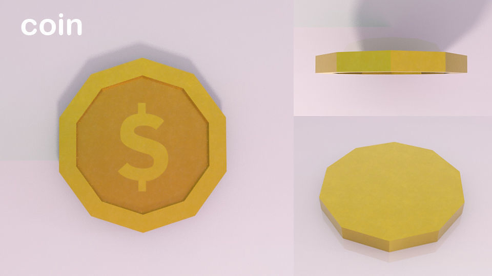 Low-Poly Gold Coins free VR / AR / low-poly 3D model | CGTrader