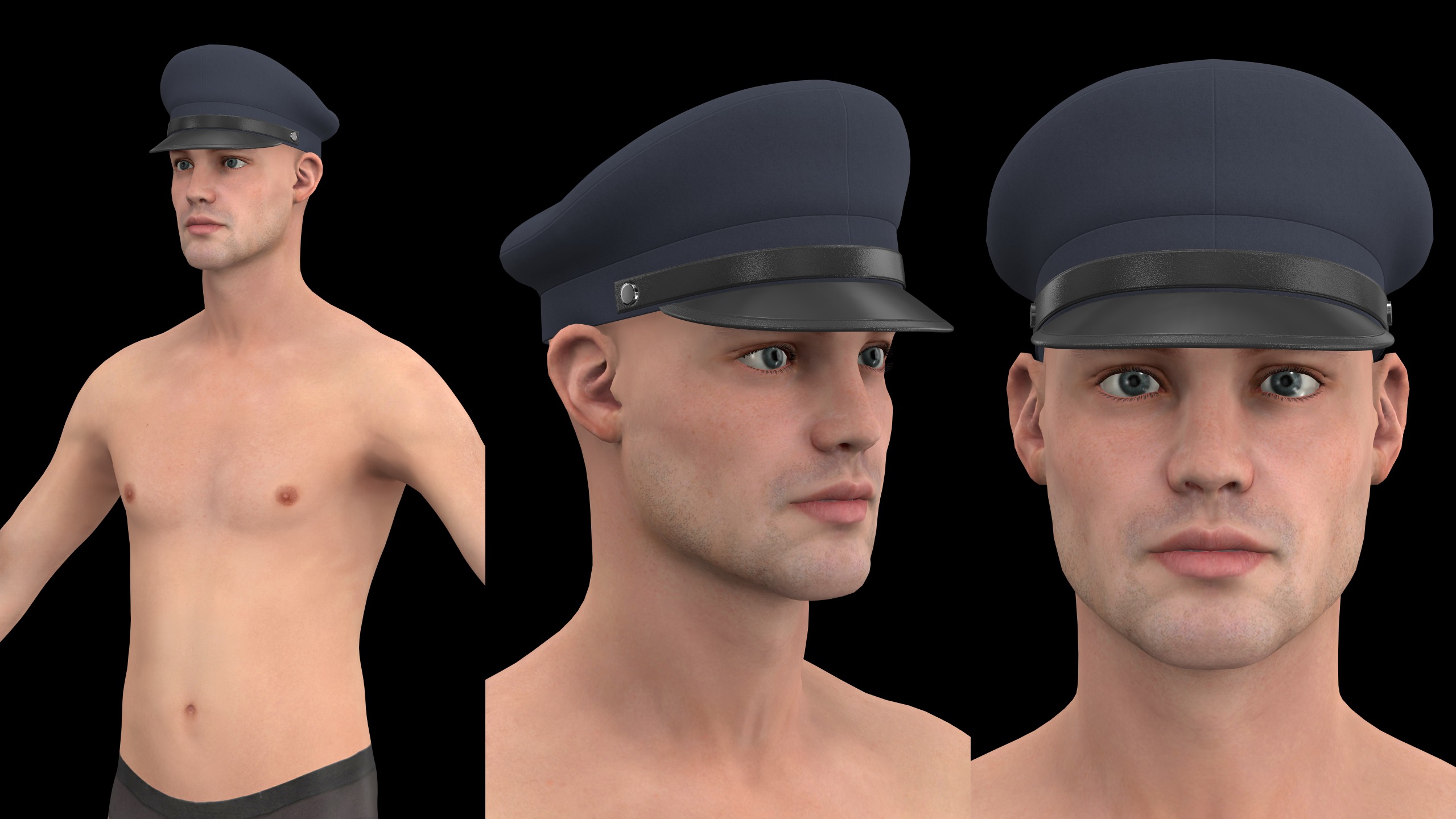 BASIC OFFICER HAT mv2 highpoly 3D model | CGTrader