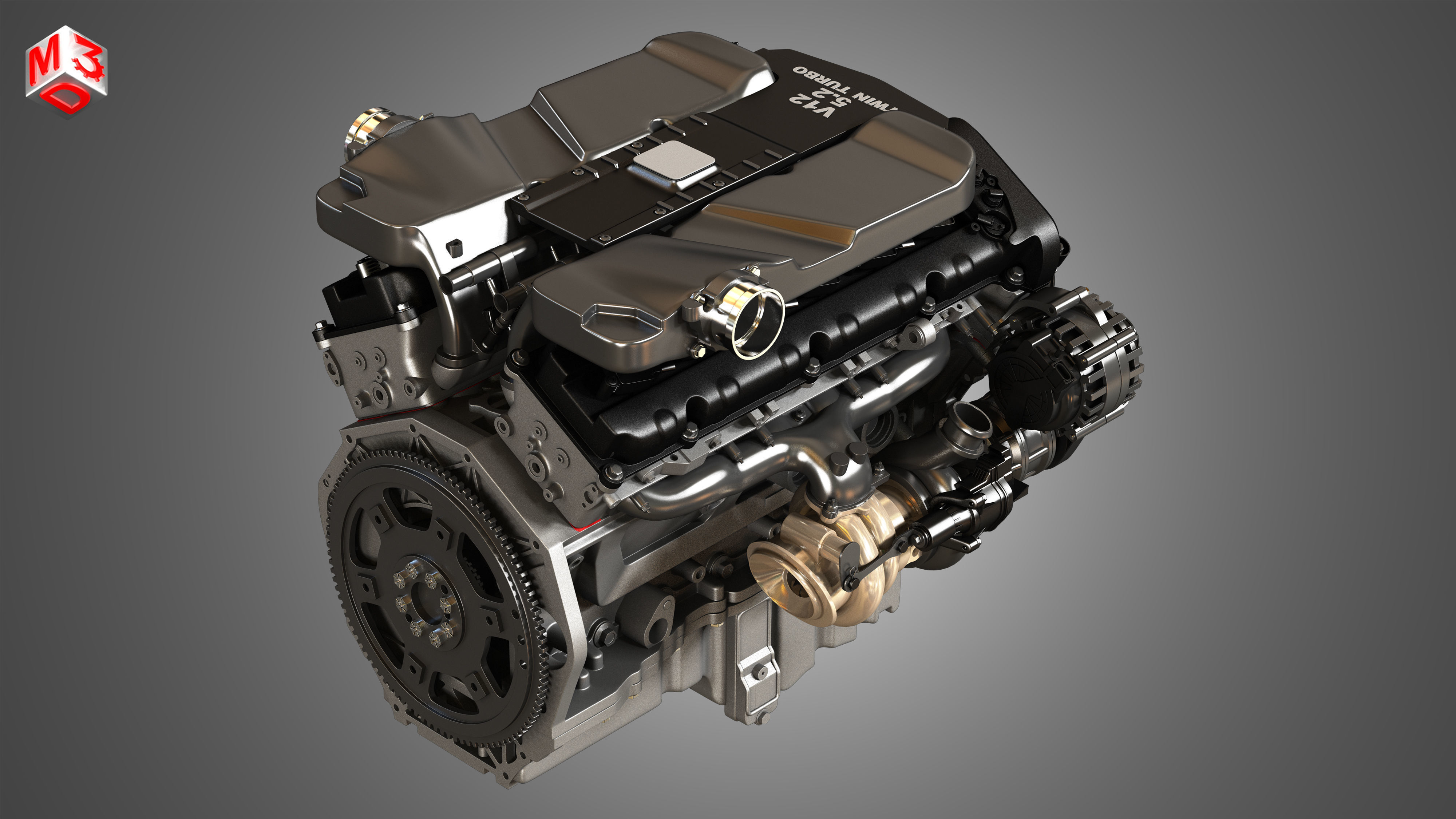 V12 Twin Turbo Car - Engine Full Internal and External Parts 3D model ...