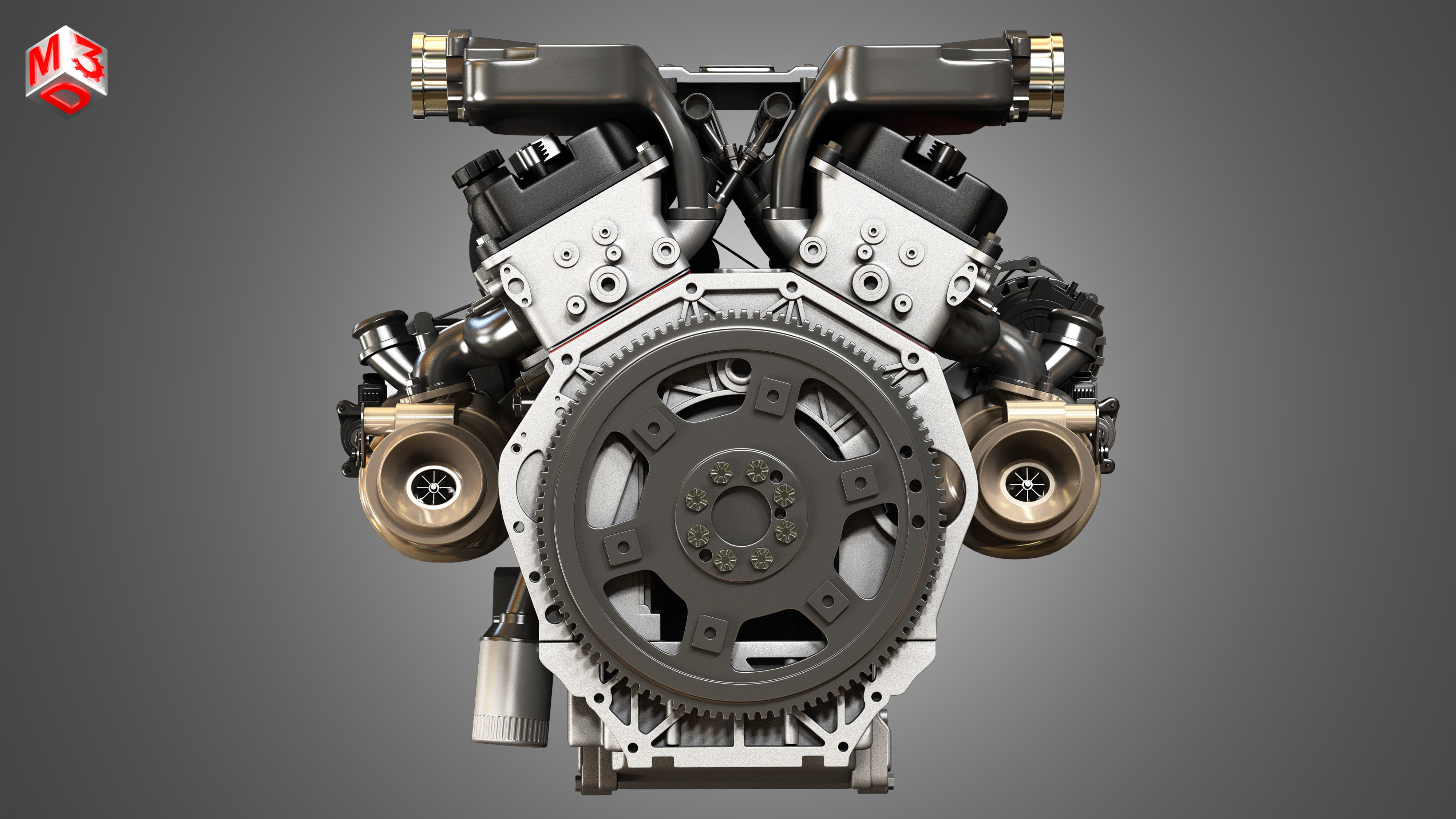 V12 Twin Turbo Car - Engine Full Internal and External Parts 3D model ...