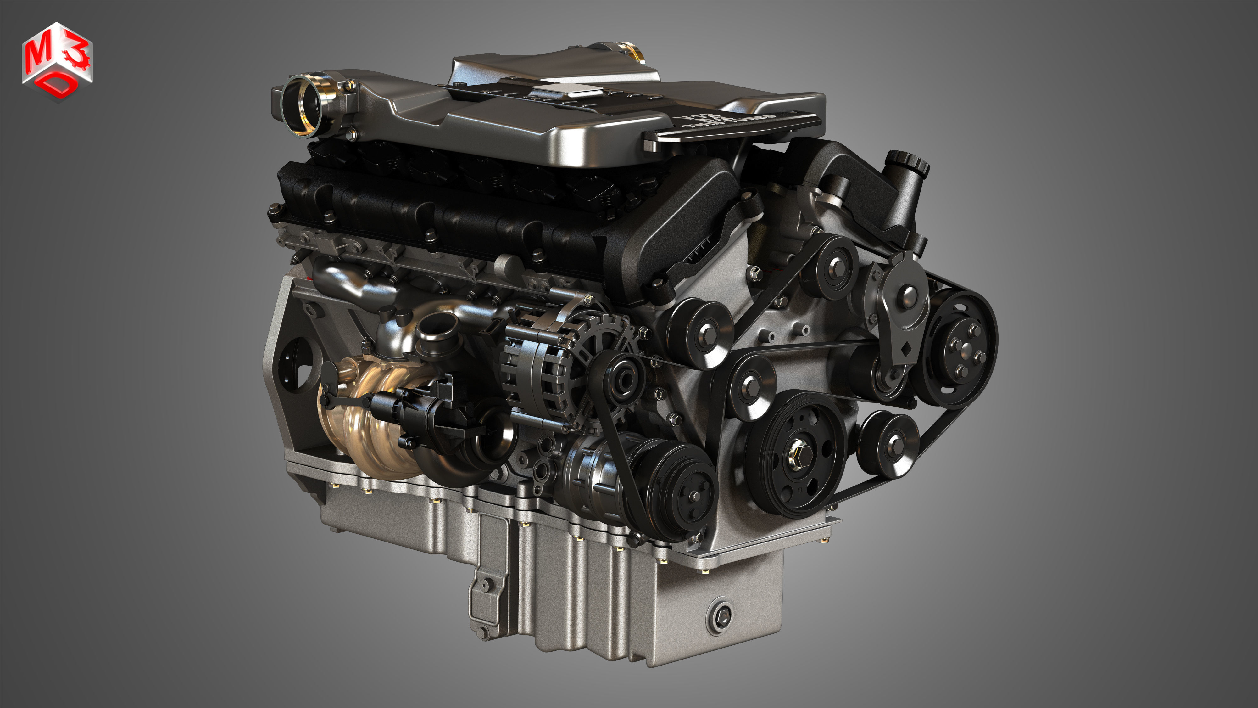 V12 Twin Turbo Car - Engine Full Internal and External Parts 3D model ...