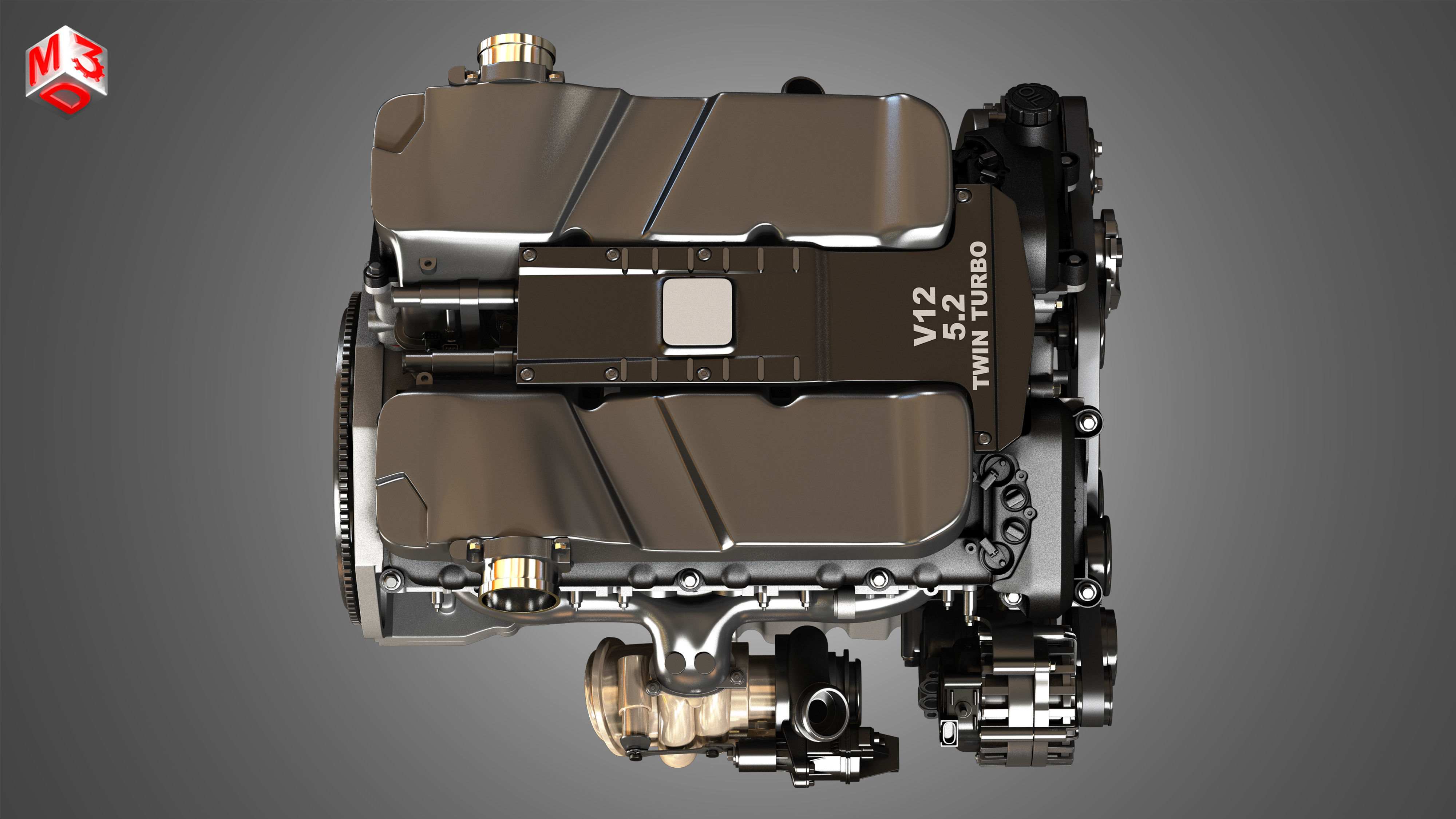 V12 Twin Turbo Car - Engine Full Internal and External Parts 3D model ...