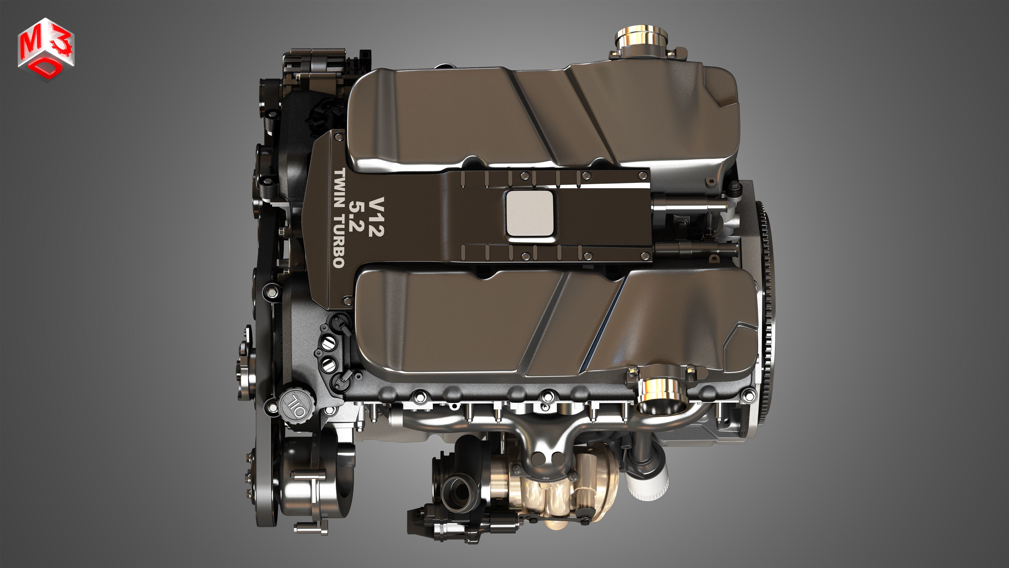 V12 Twin Turbo Car - Engine Full Internal and External Parts 3D model ...