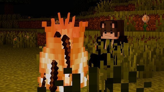 Minecraft fire Animation 3D model animated rigged | CGTrader