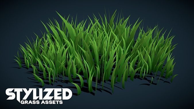 3D model Low Poly Stylized Grass 4 VR / AR / low-poly | CGTrader