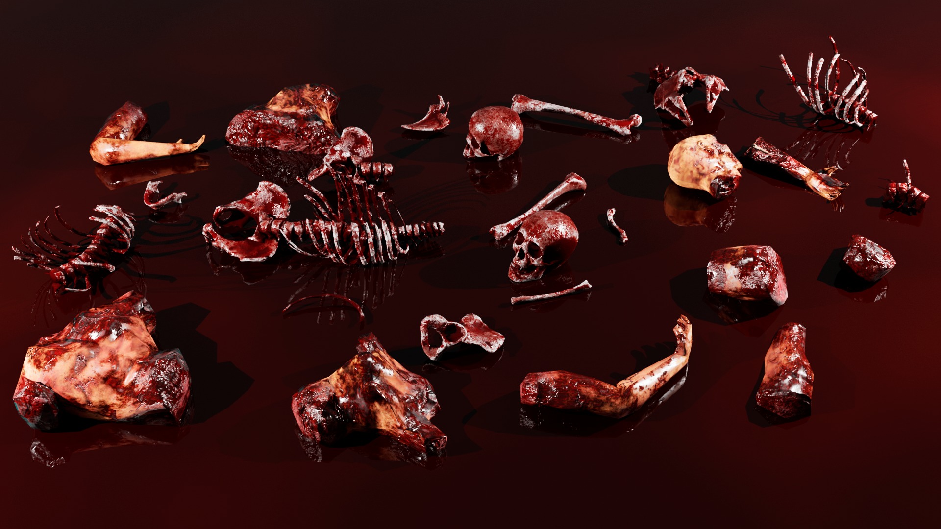 3D model Low Poly Body Parts and Bones VR / AR / low-poly | CGTrader