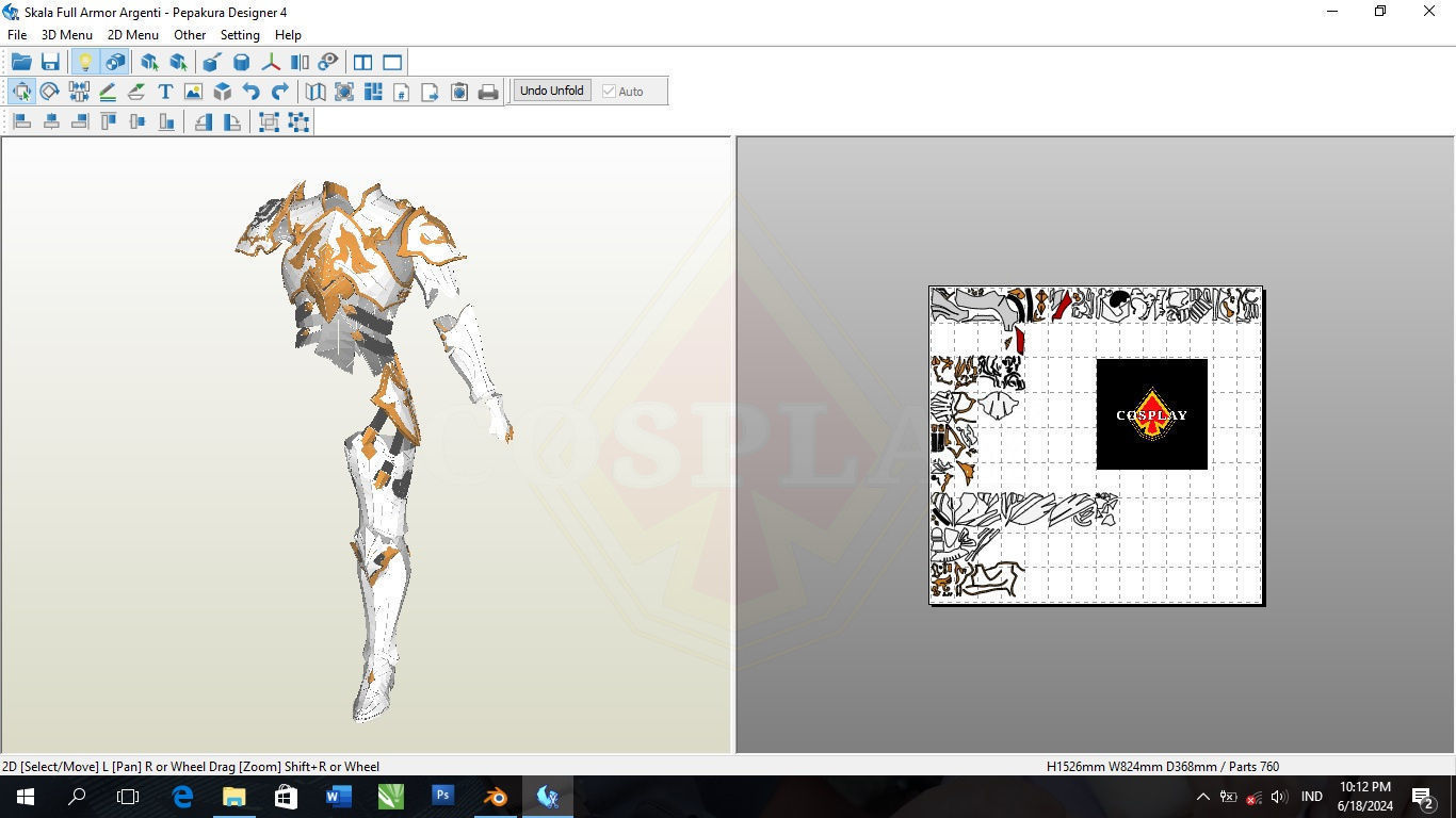 3D model Argenti - Honkai Star Rail Pepakura Foam Unfold VR / AR / low ...