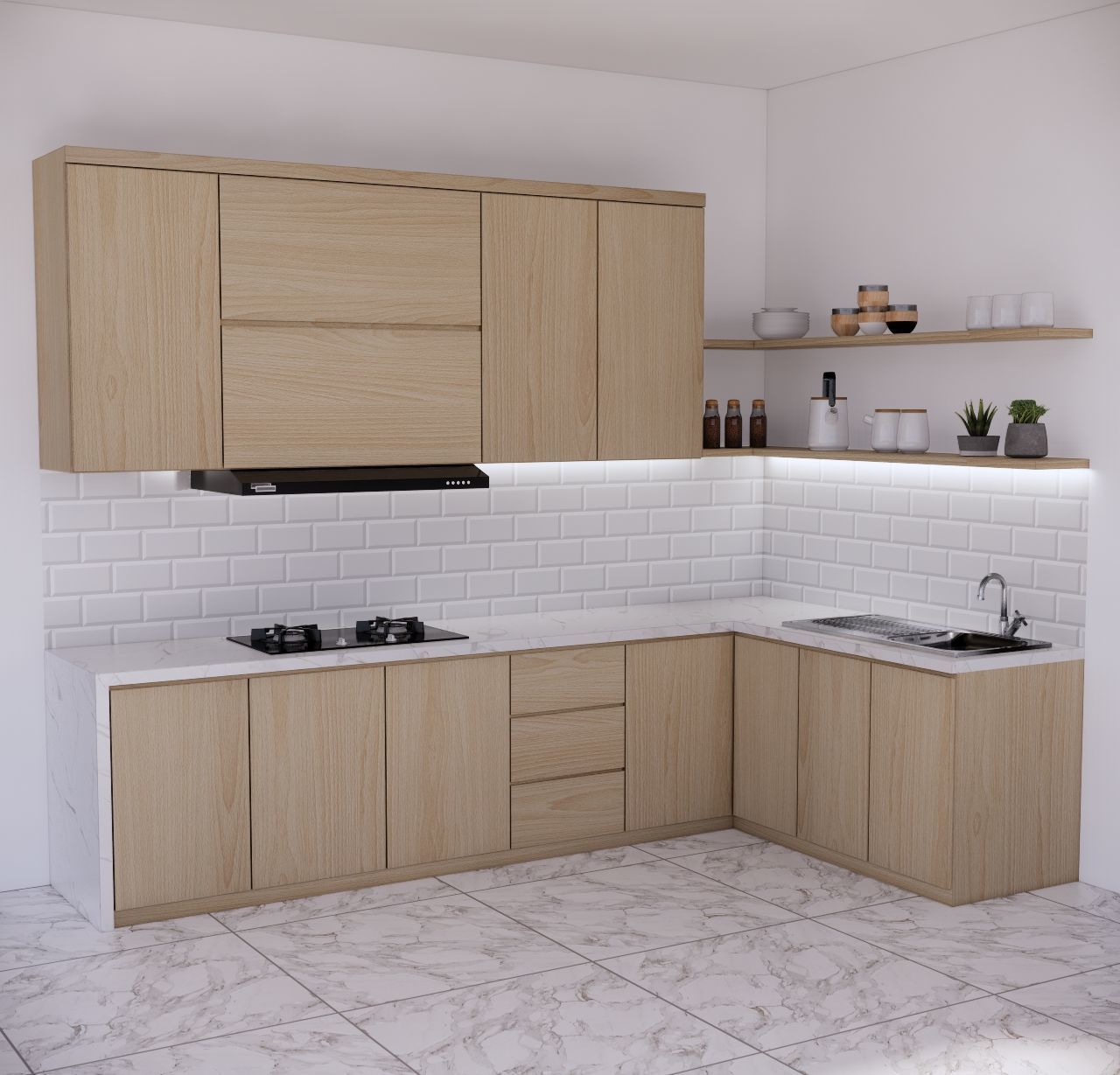 3D KITCHEN SET A-001 free 3D model | CGTrader