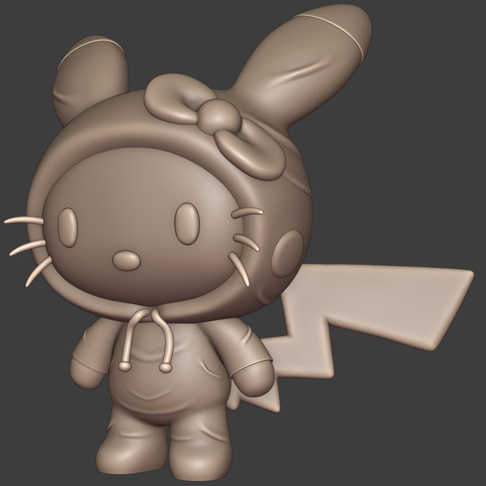 HELLO KITTY PIKACHU POKEMON HALLOWEEN 3D model 3D printable | CGTrader