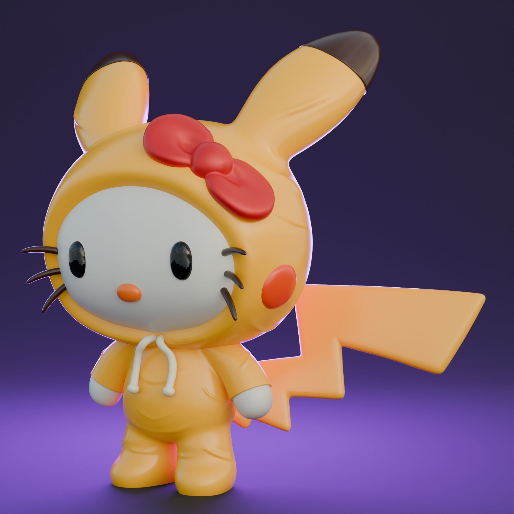 HELLO KITTY PIKACHU POKEMON HALLOWEEN 3D model 3D printable | CGTrader