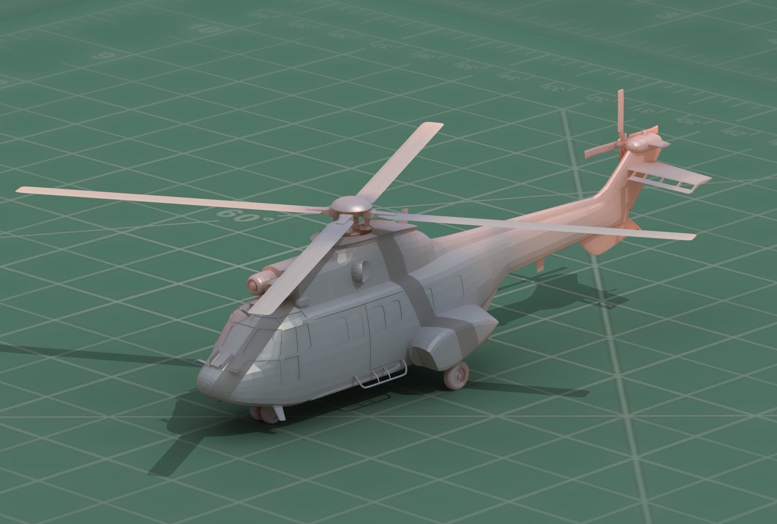 AS532 Cougar Military Helicopter 3D Print Model Kit 3D model 3D ...
