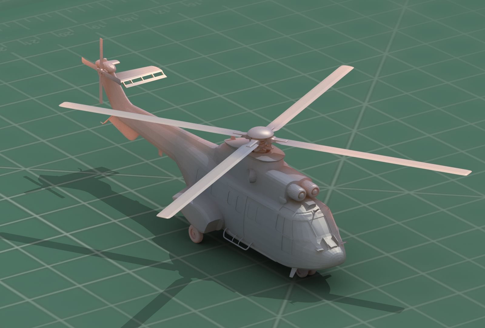 AS532 Cougar Military Helicopter 3D Print Model Kit 3D model 3D ...