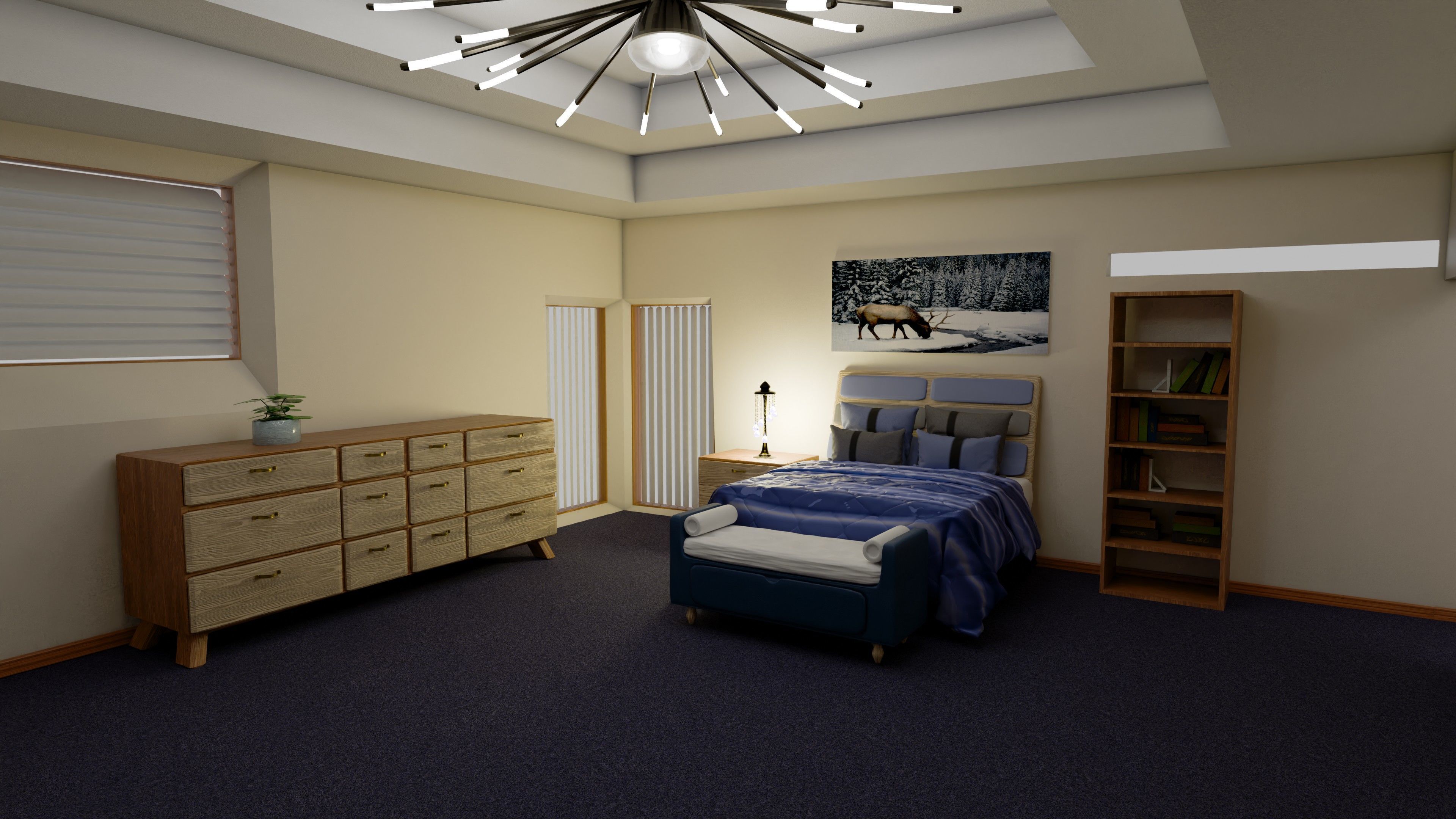 Basic Apartment Model Bedroom Bath Office free VR / AR / low-poly 3D ...