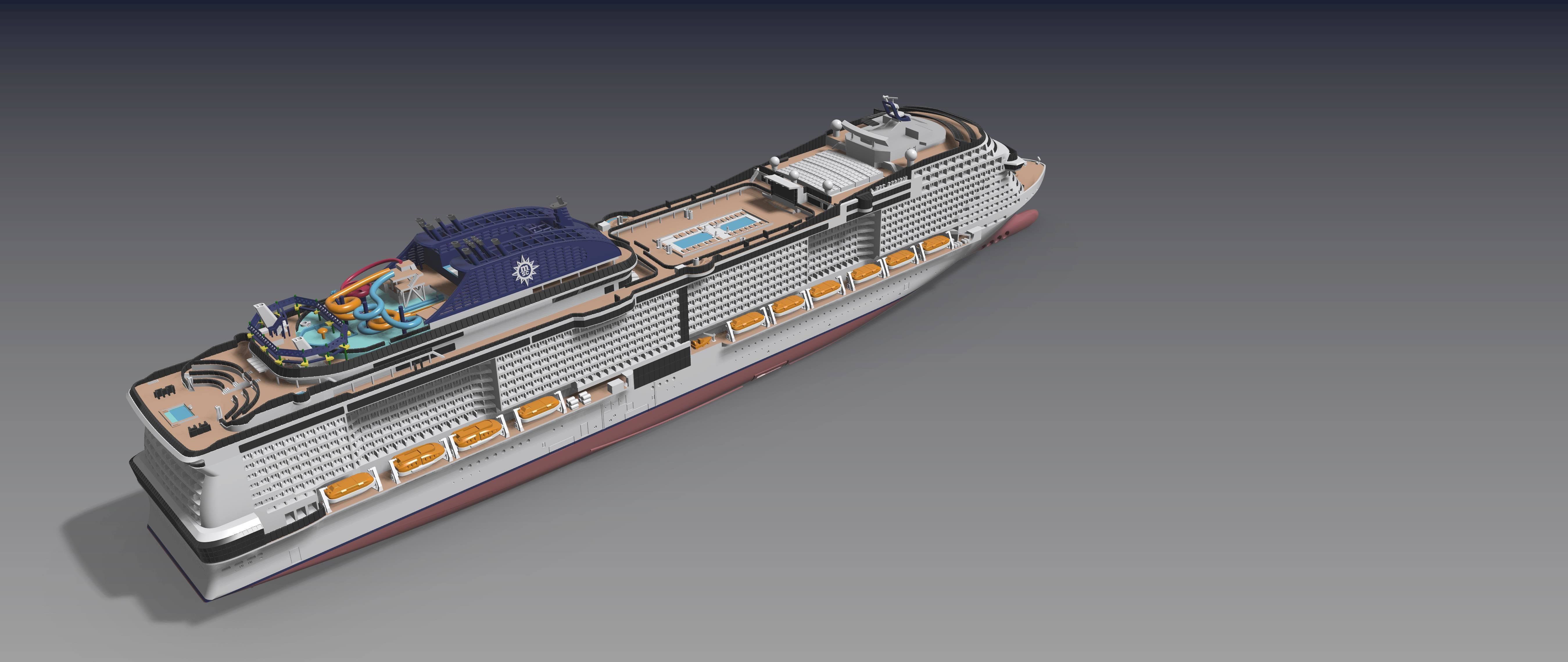 MSC EURIBIA cruise ship print ready model 3D model 3D printable | CGTrader