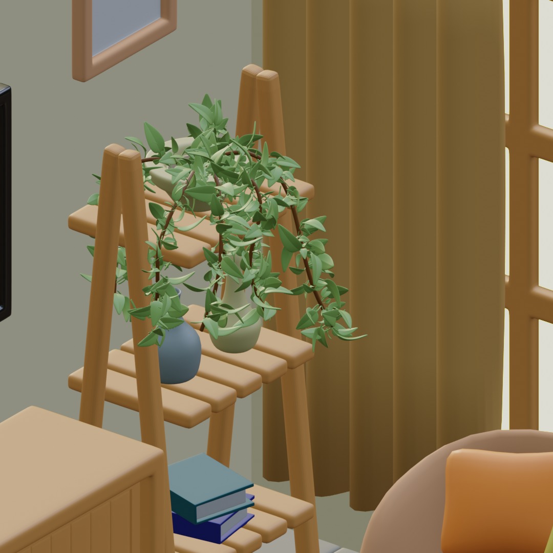 Interior-building cute living room isometric free 3D model | CGTrader