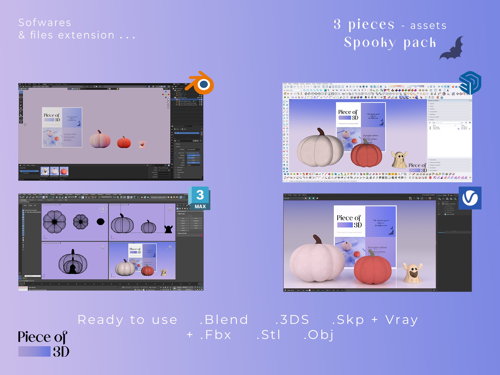 SPOOKY PACK - Halloween special - 3 pieces free 3D model | CGTrader