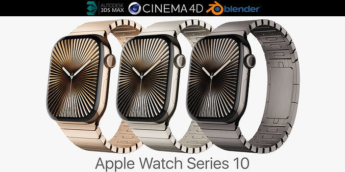 Apple Watch Series 10 Titanium All colors 3D model | CGTrader