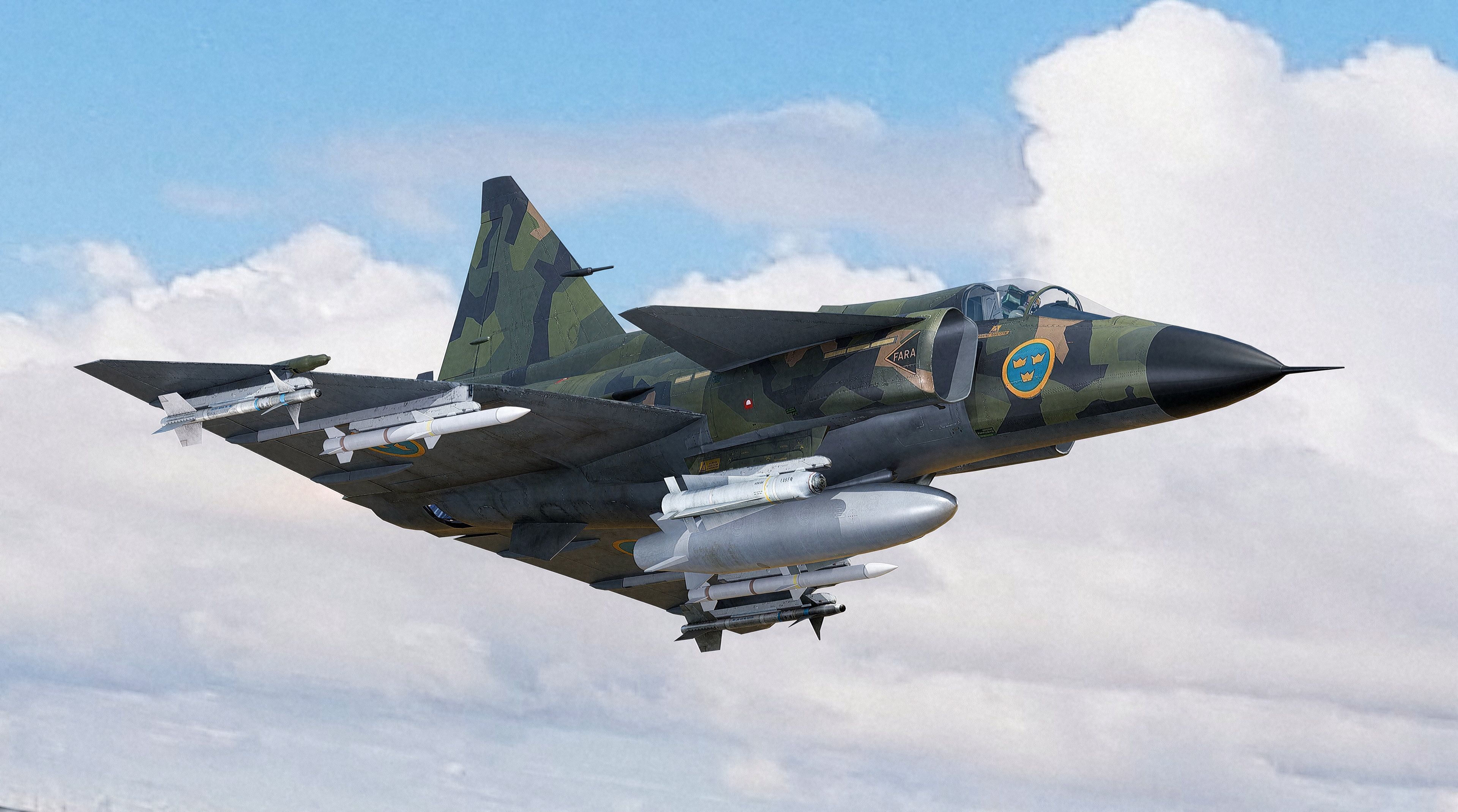 3D model Saab 37 ViggenForest-High Quality Textures with Cocpit-Fully ...