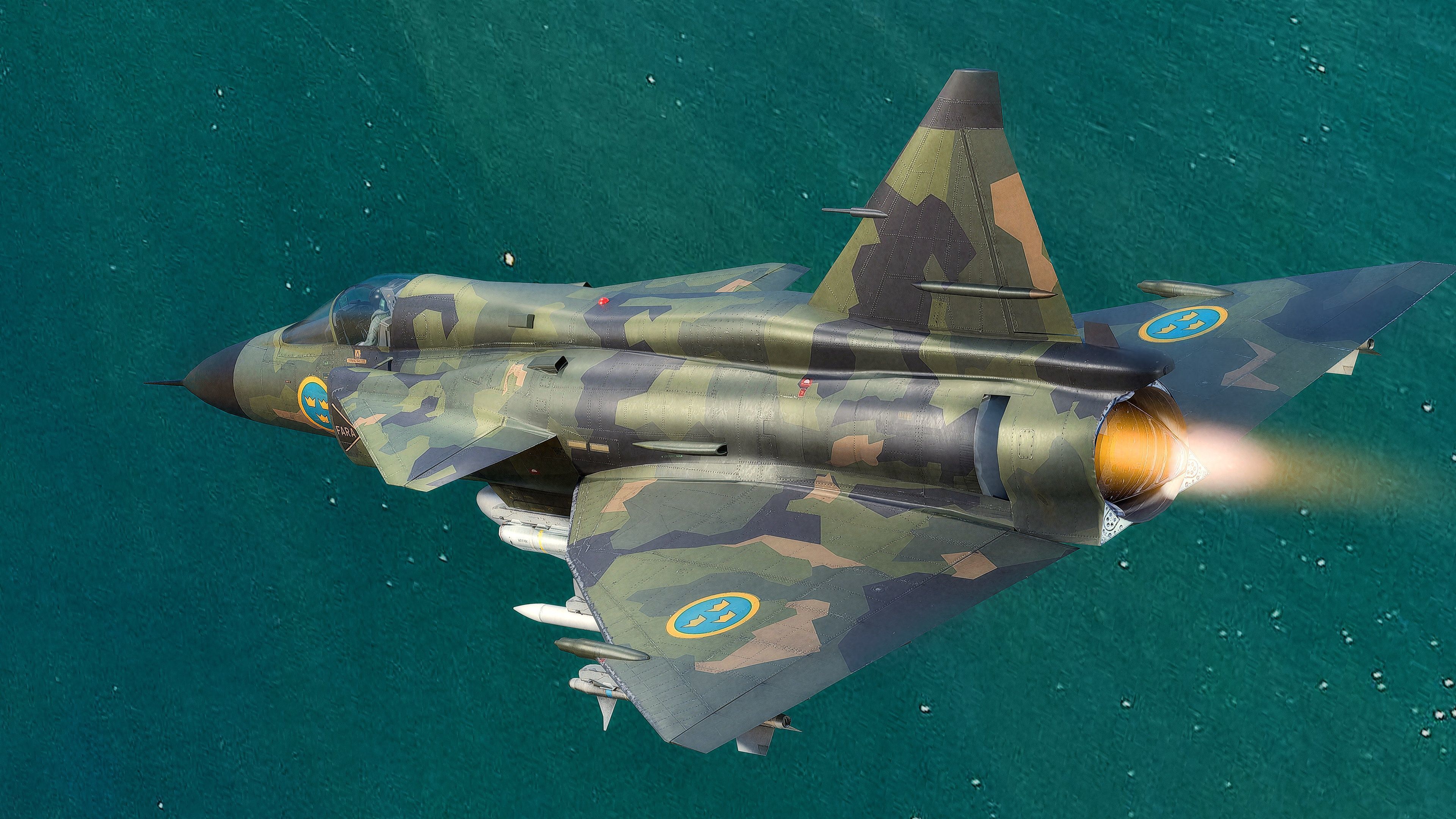 3D model Saab 37 ViggenForest-High Quality Textures with Cocpit-Fully ...