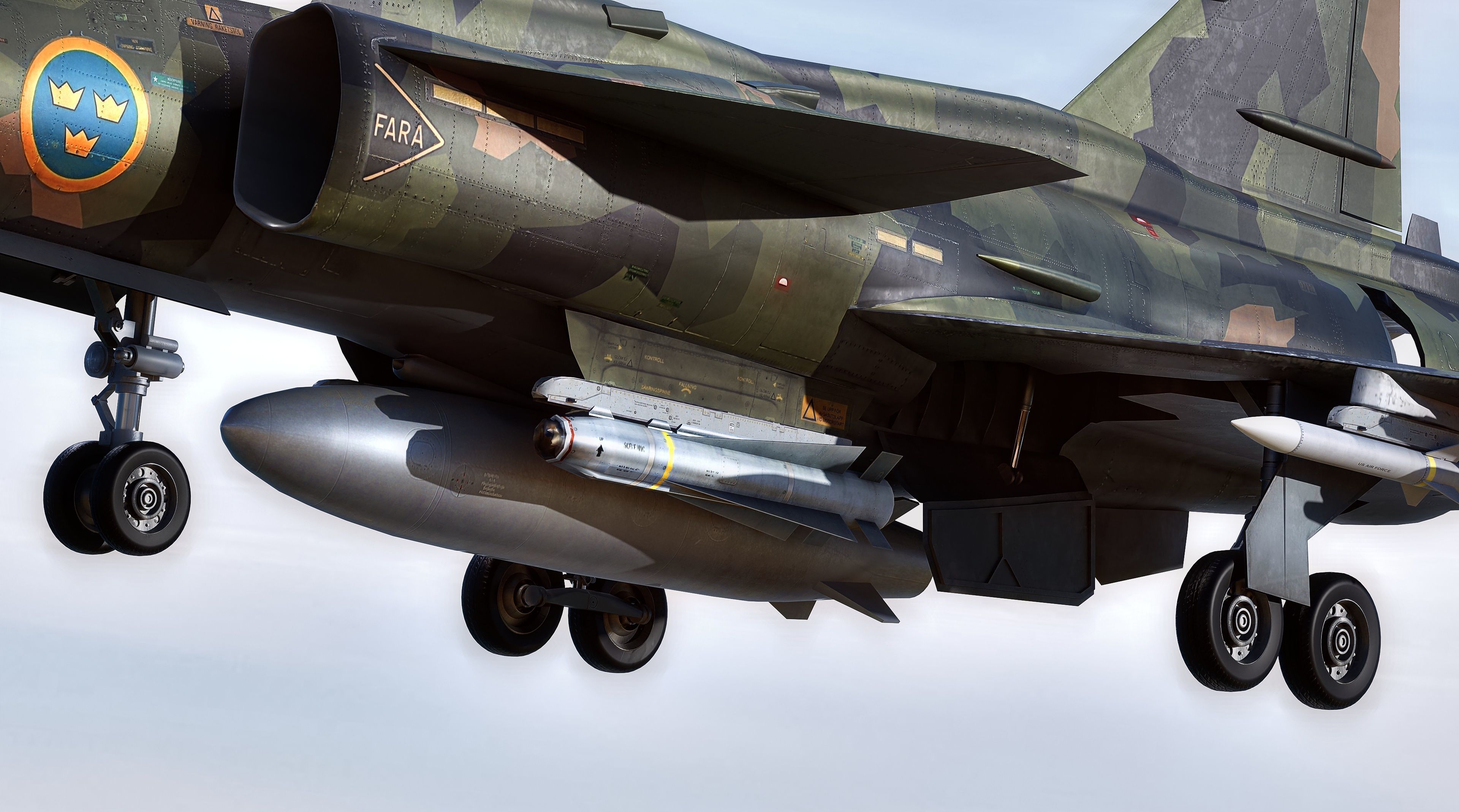 3D model Saab 37 ViggenForest-High Quality Textures with Cocpit-Fully ...