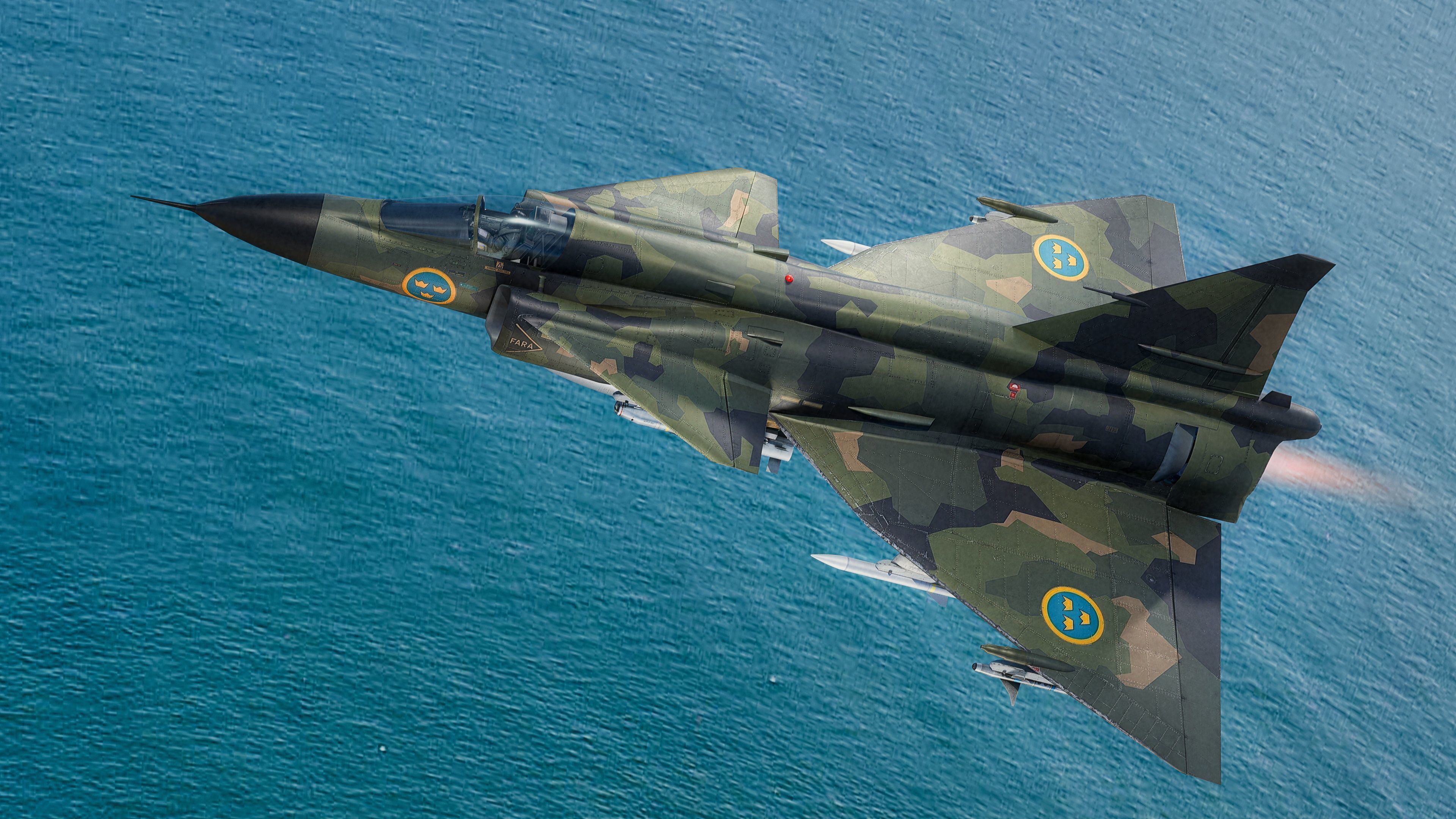 3D model Saab 37 ViggenForest-High Quality Textures with Cocpit-Fully ...