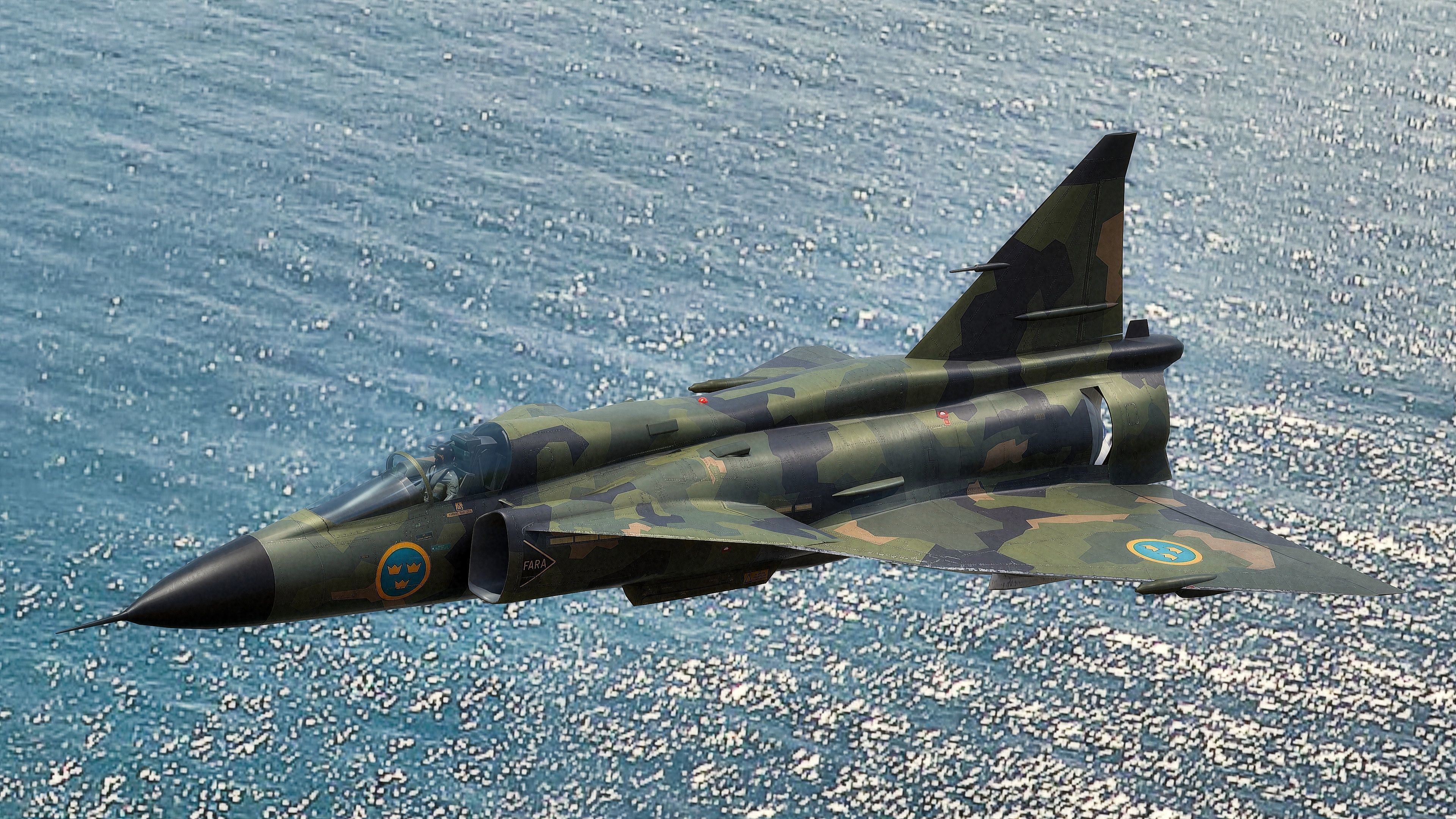 3D model Saab 37 ViggenForest-High Quality Textures with Cocpit-Fully ...