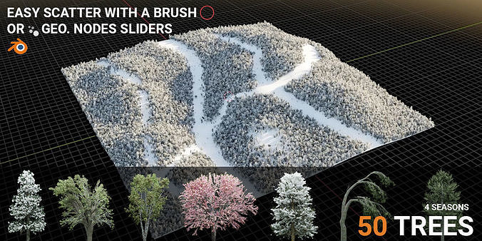 Low Poly Trees Scatter 3D model | CGTrader